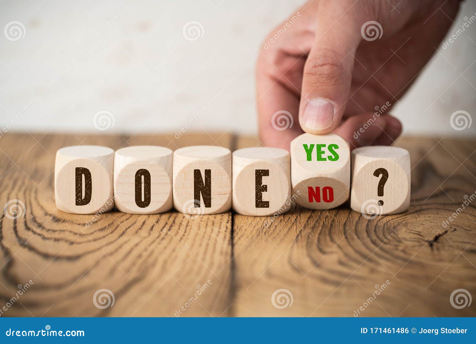 Hand Flips a Cube with the Answer To the Question DONE? YES - NO Stock ...