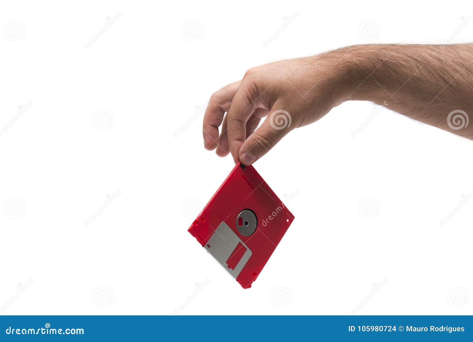 Hand with floppy disk stock photo. Image of information - 105980724