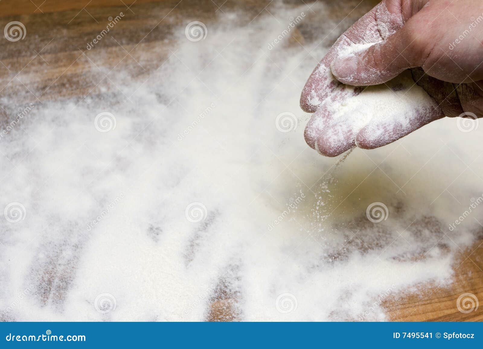 Hand with flour stock image. Image of flour, kitchen, white - 7495541