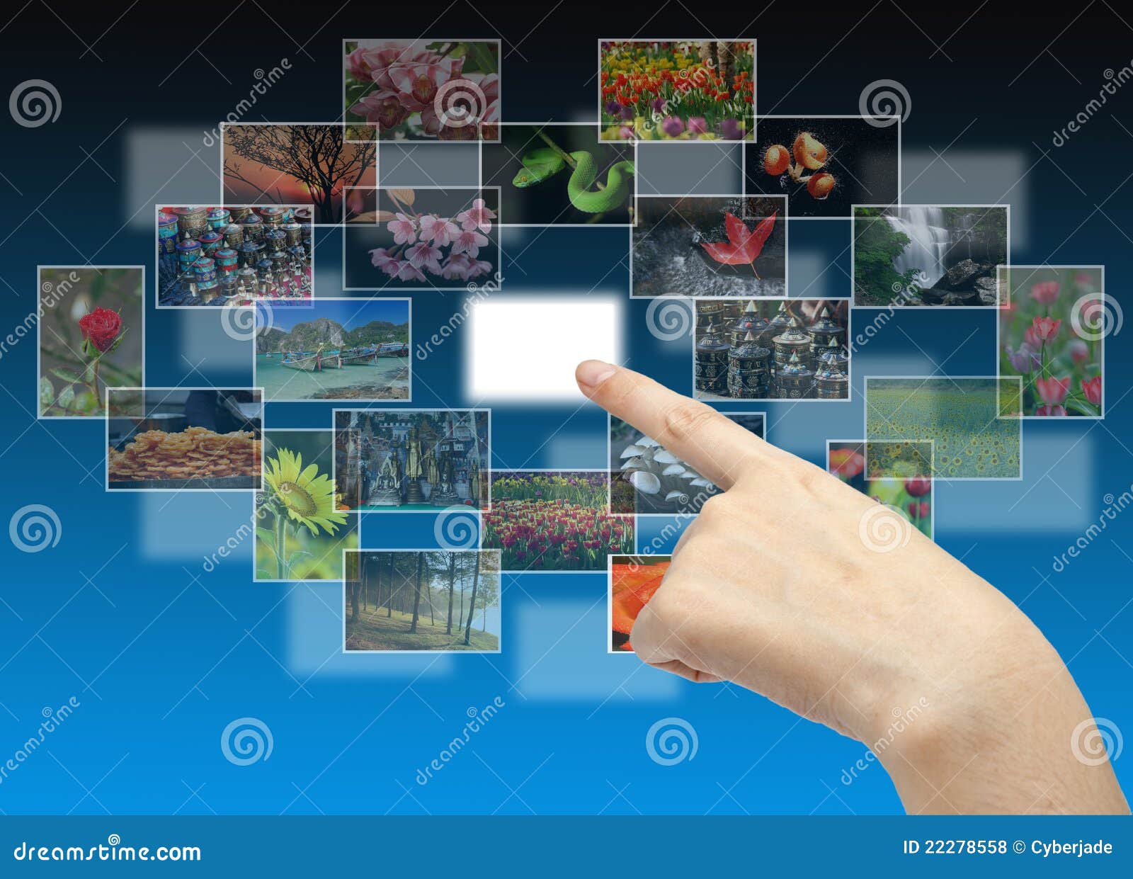 The Hand on the Flow of Several Button . Stock Illustration ...