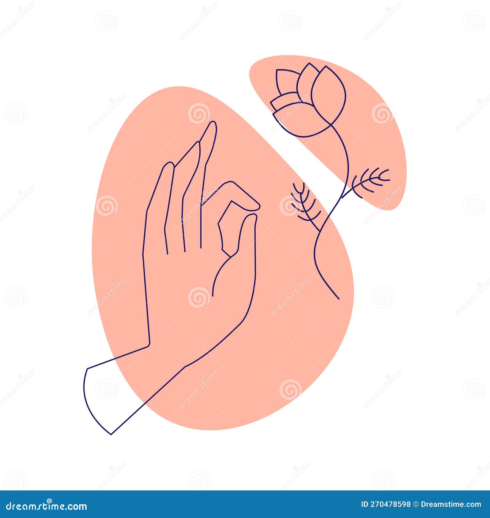 Hand with Flower. Esoteric Symbol Stock Vector - Illustration of boho ...