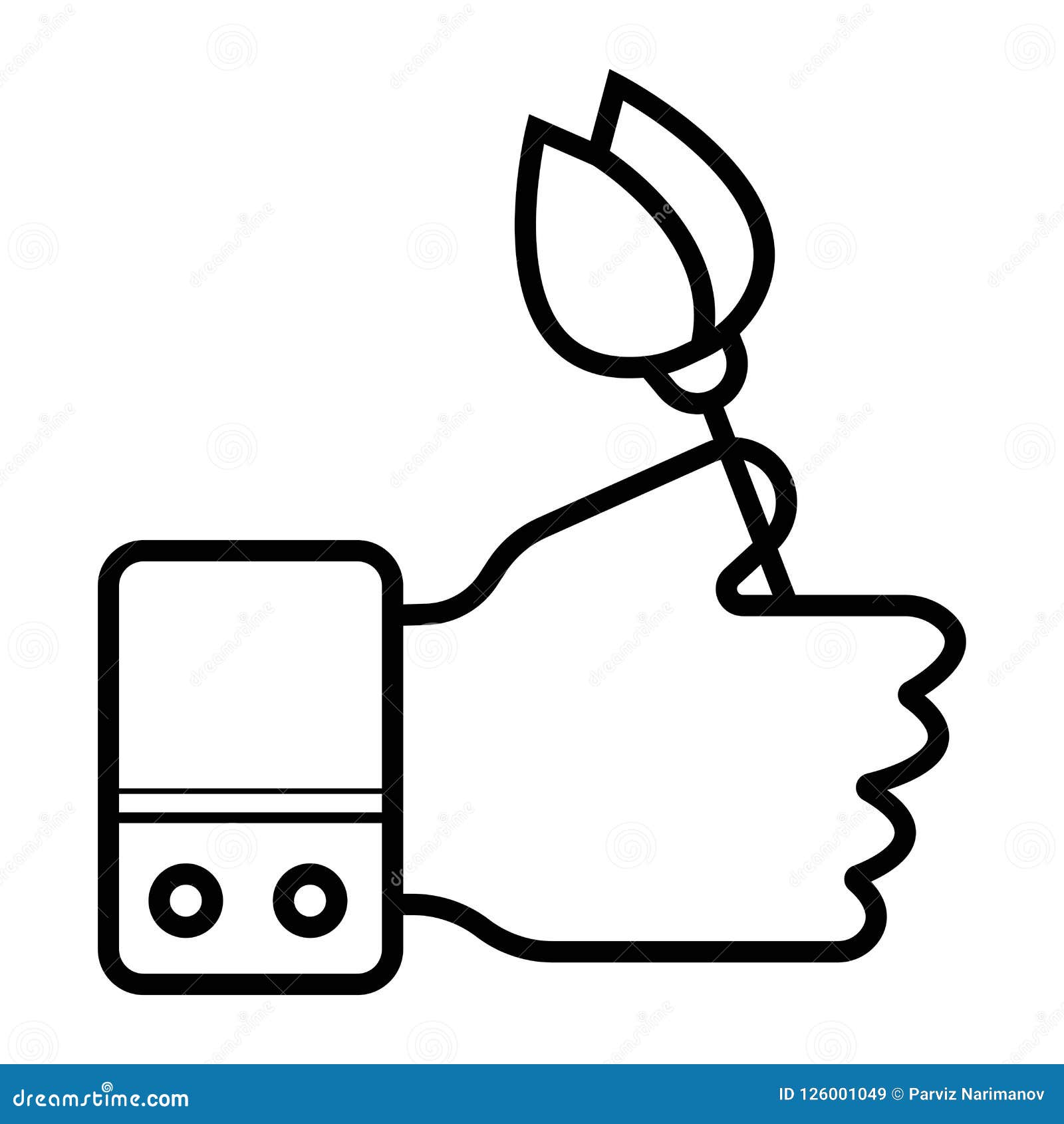 Hand flower icon stock illustration. Illustration of happy - 126001049