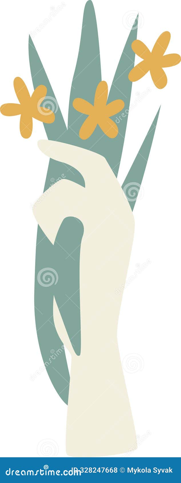 Hand with Flowers stock illustration. Illustration of design - 328247668