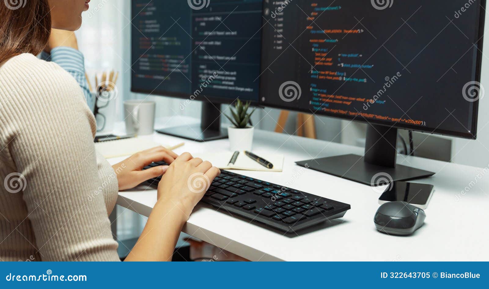 Hand Focus With Developers Program Typing Coding Creative Website Postulate Stock Image 6943