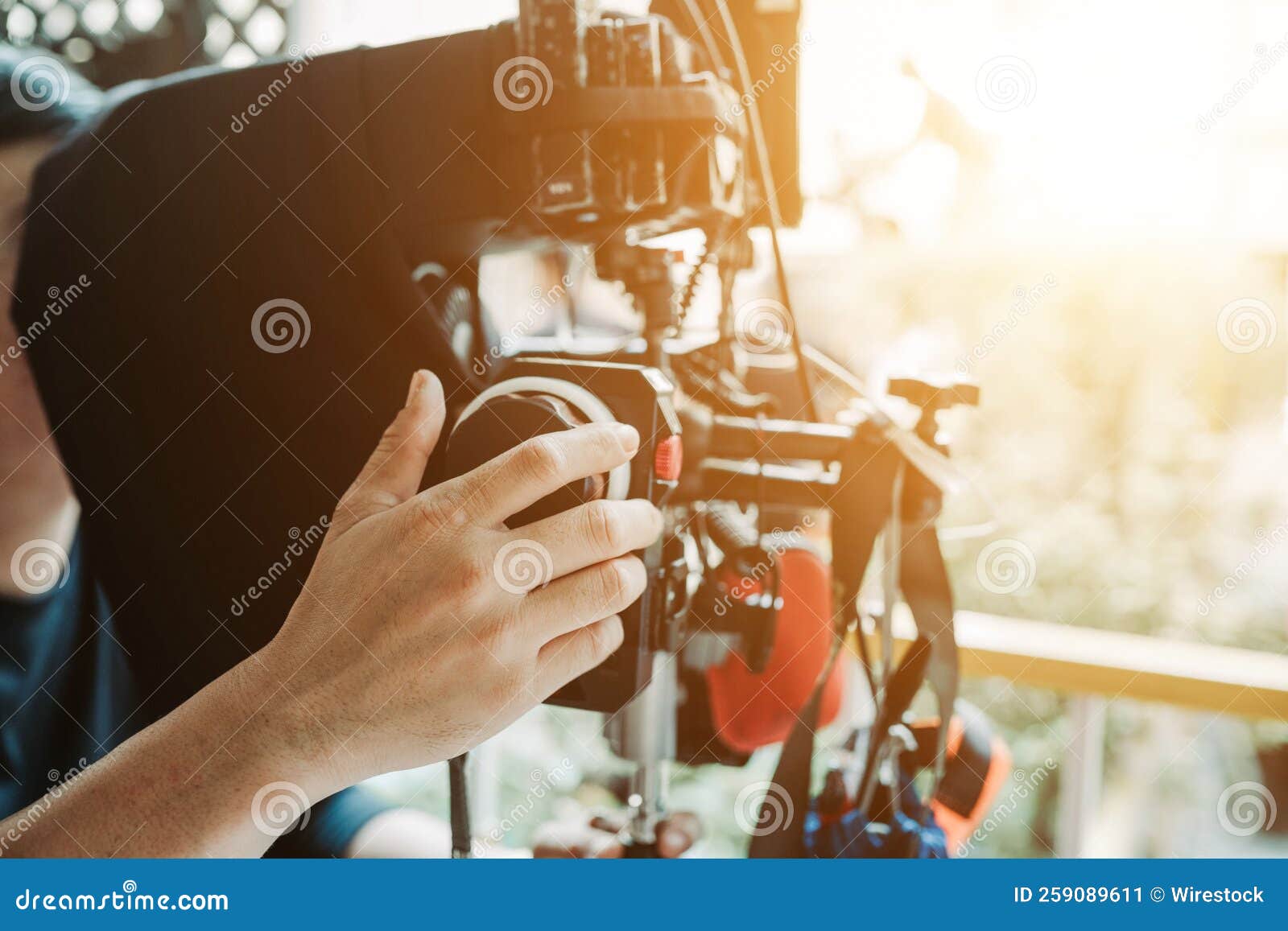 Hand Focus Puller or First Assistant Camera Working in Film Shoo Stock ...