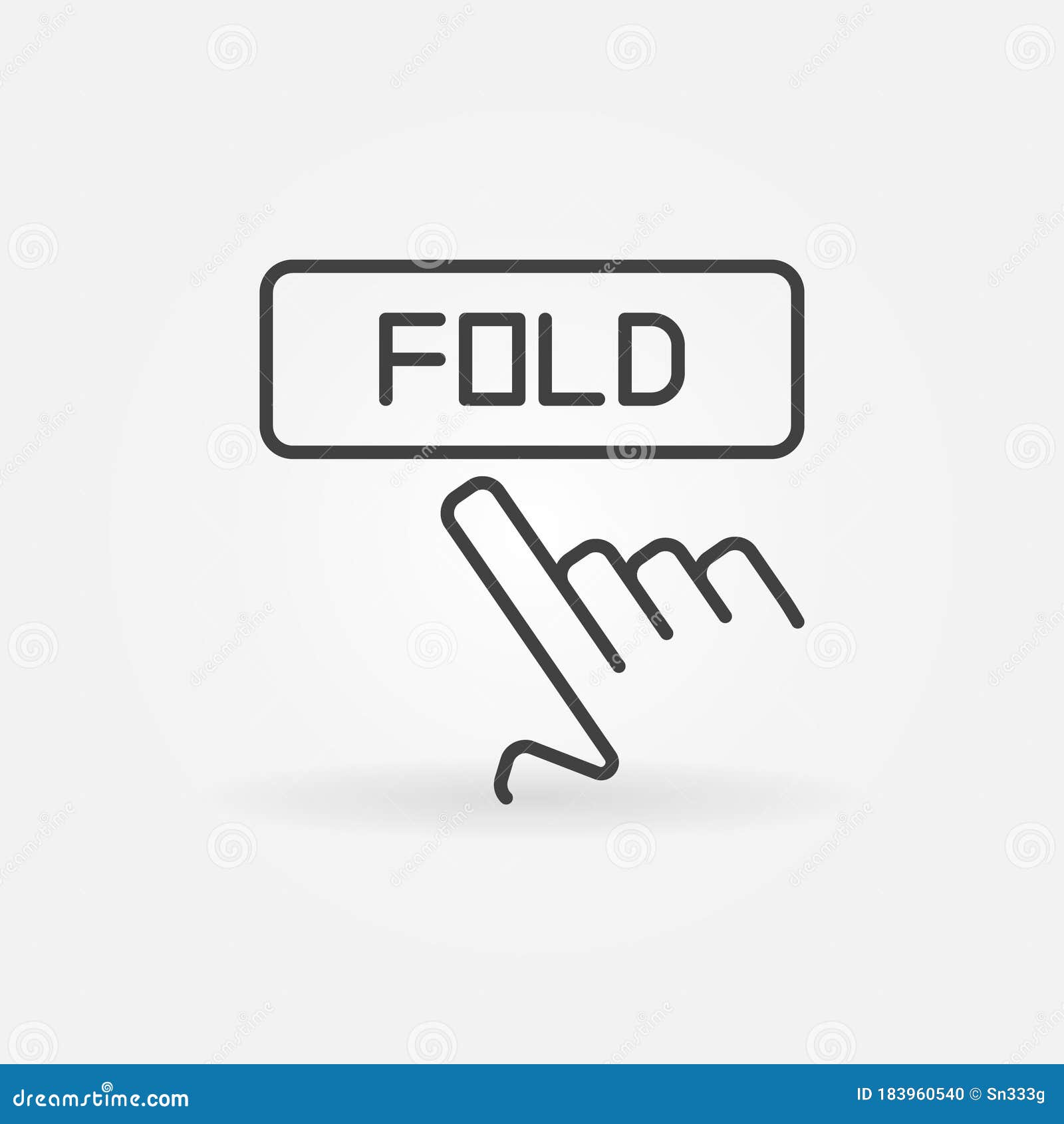 Hand with Fold Button Vector Poker Icon in Outline Style Stock Vector ...