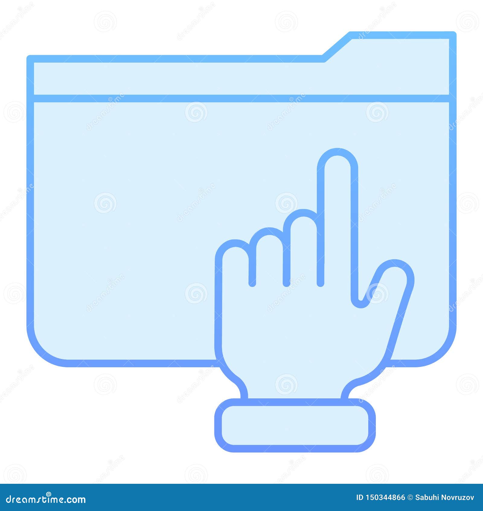 Hand on Folder Flat Icon. Folder with Arm Blue Icons in Trendy Flat ...