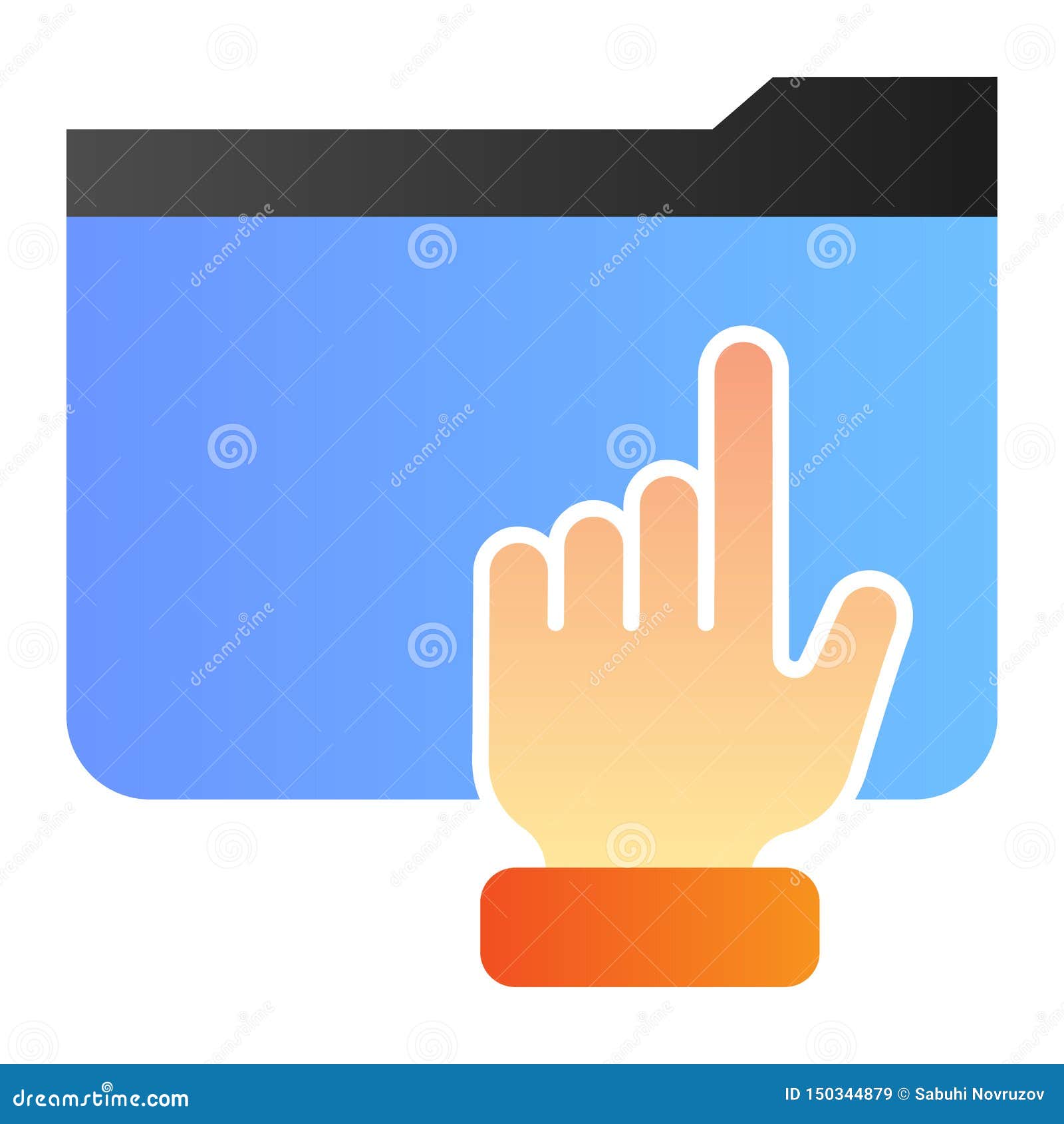 Hand on Folder Flat Icon. Folder with Arm Color Icons in Trendy Flat ...