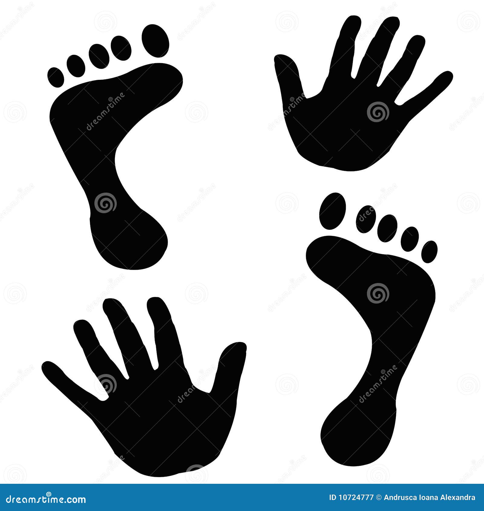 Hand and foot print stock illustration. Illustration of primal - 10724777