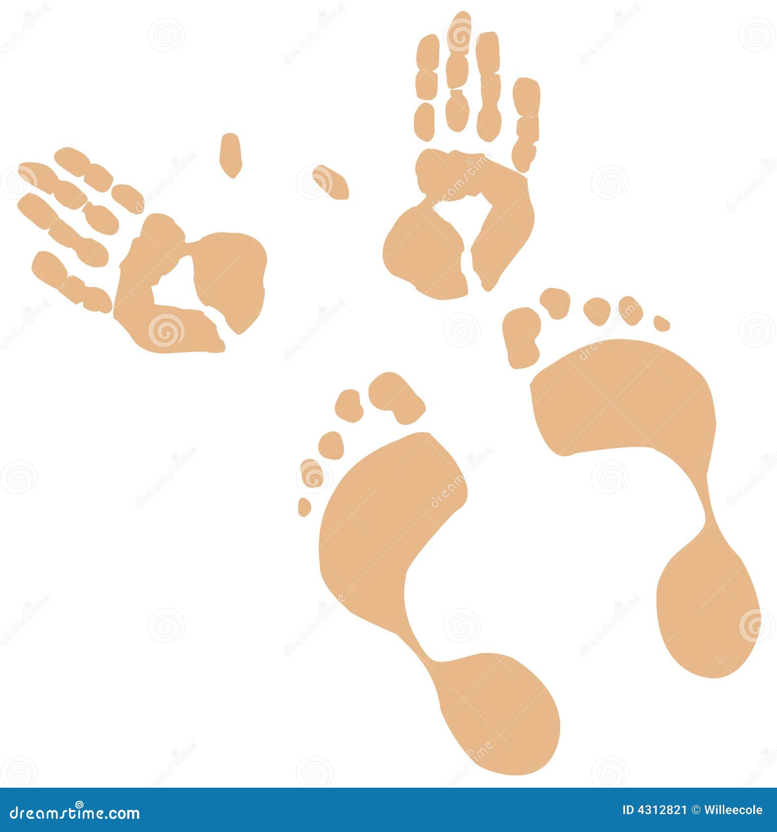 Hand and foot prints stock vector. Illustration of foot - 4312821