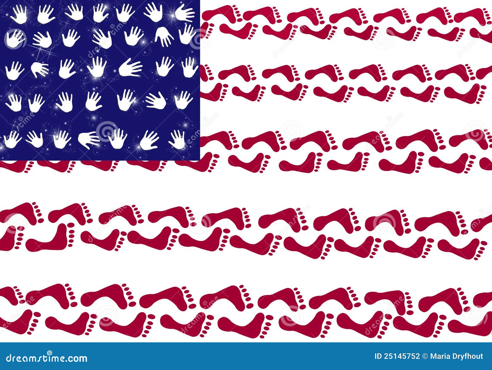 Hand and Footprint Flag stock illustration. Illustration of holiday ...