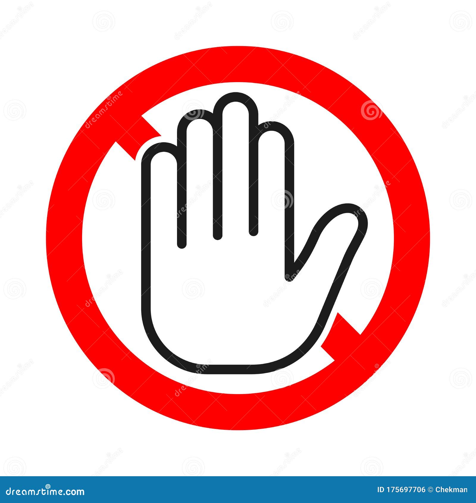 Hand Forbidden Sign. Stop Hand Sign Isolated Stock Illustration ... Hand Forbidden Sign. Stop Hand Sign Isolated Stock Illustration ...
