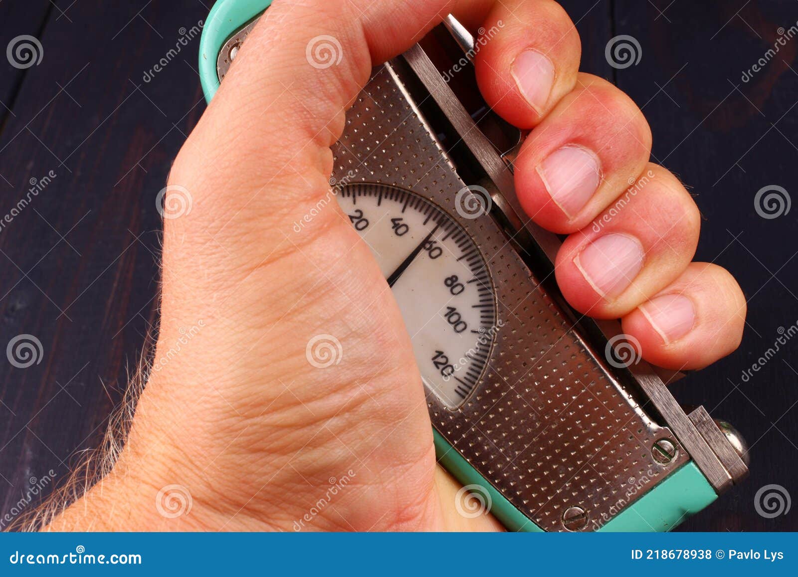 Hand Force Gauge Measuring the Strength of the Hand Stock Photo - Image ...