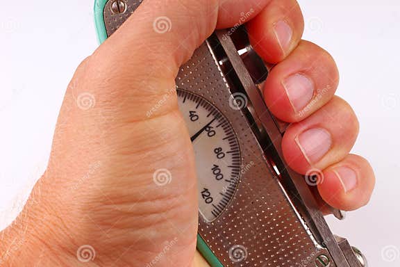 Hand Force Gauge Measuring the Strength of the Hand Stock Image - Image ...