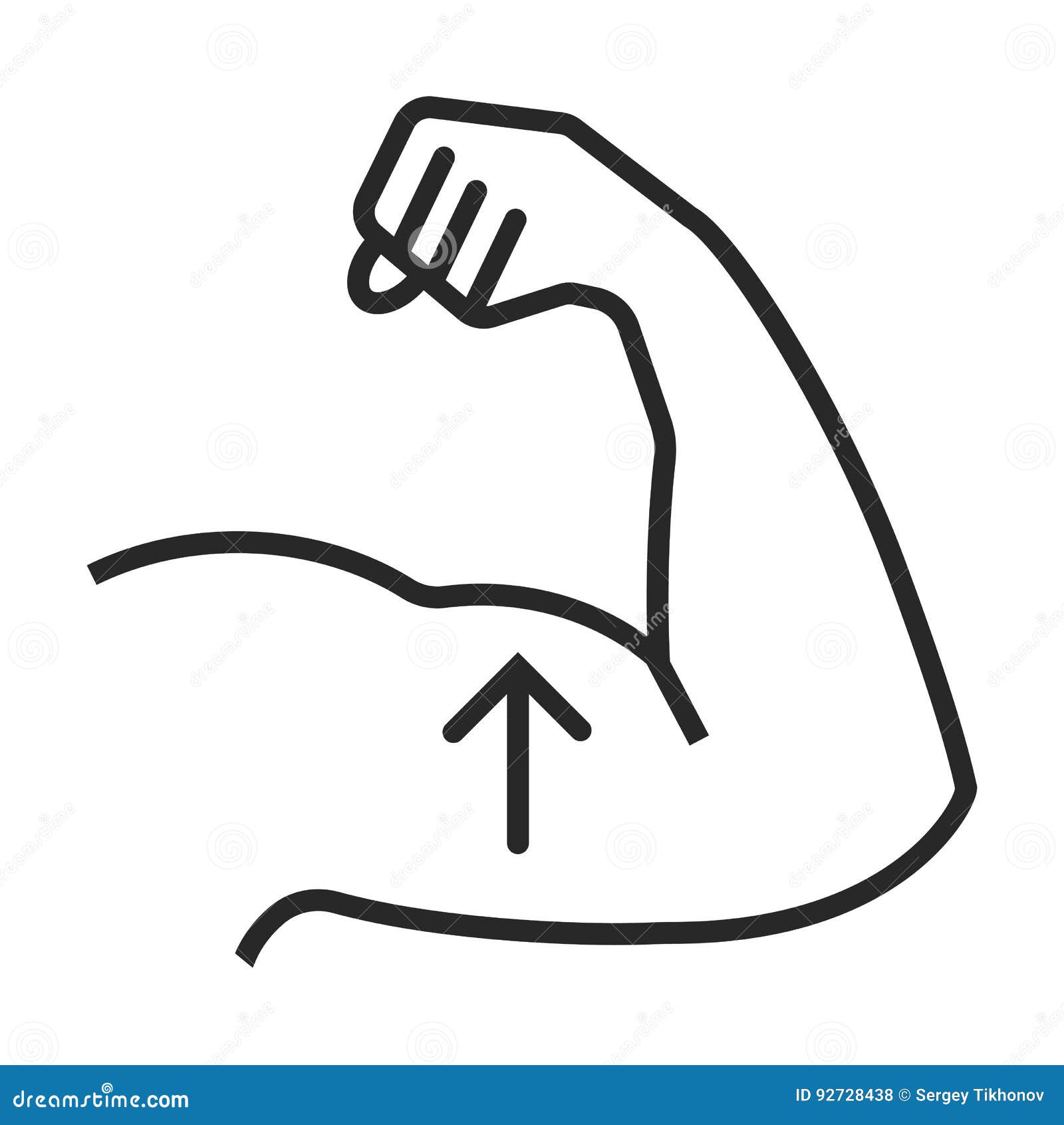 Hand force icon stock illustration. Illustration of muscular - 92728438