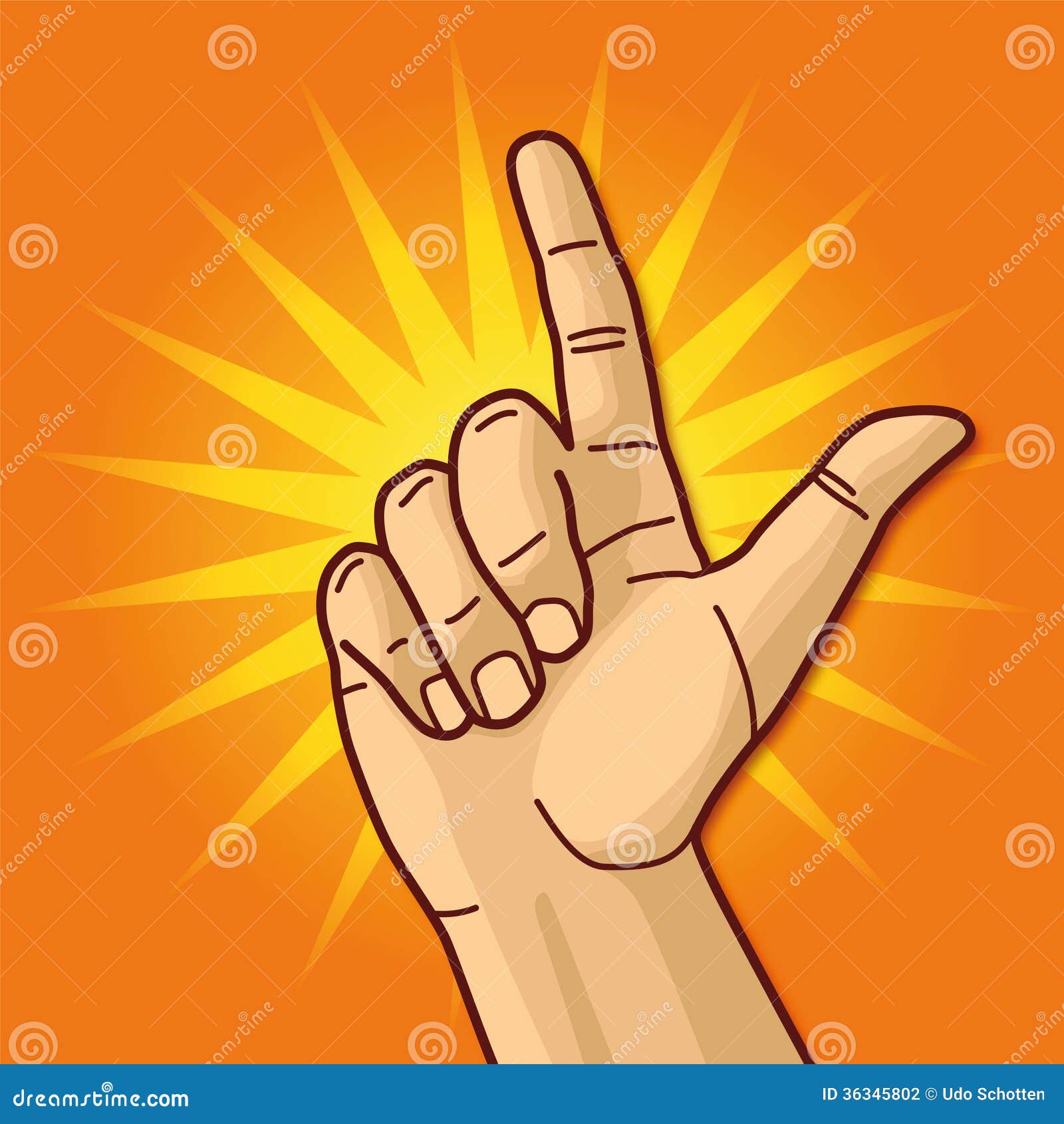 Hand and forefinger stock vector. Illustration of note - 36345802