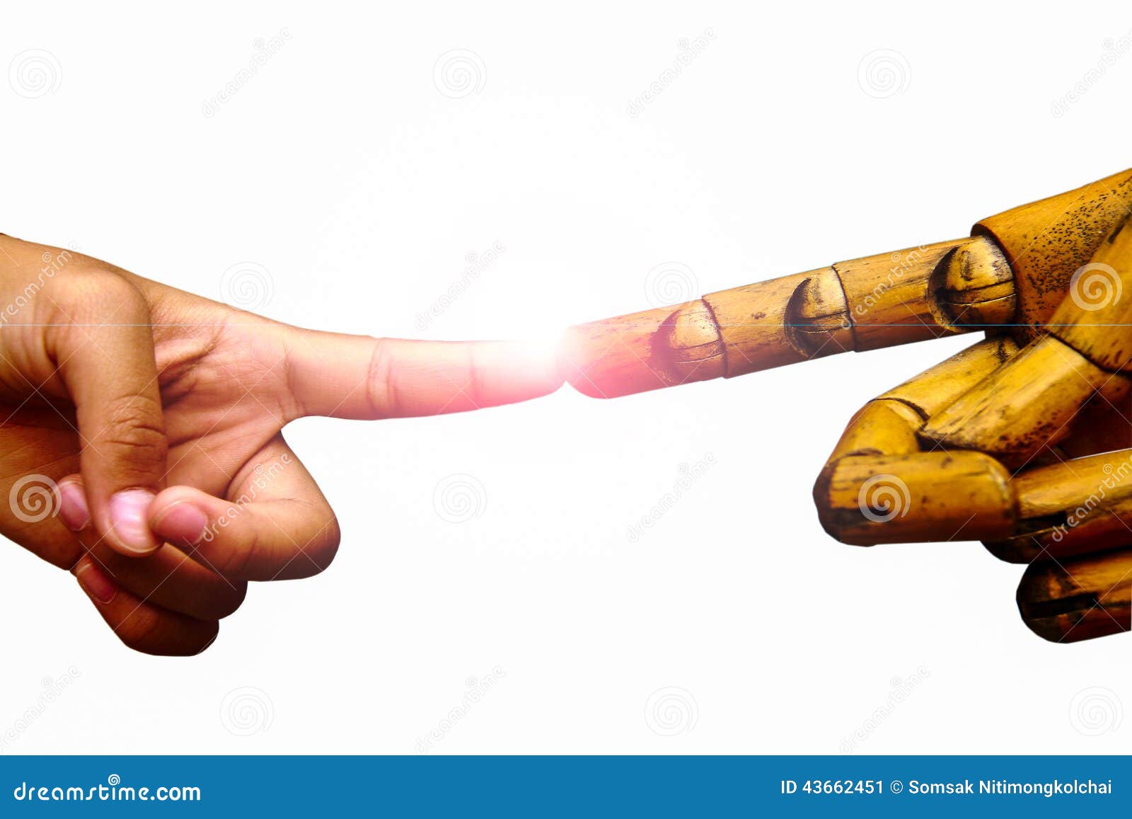 Hand with Forefinger Pointing with Wooden Forefinger Hand with Stock ...