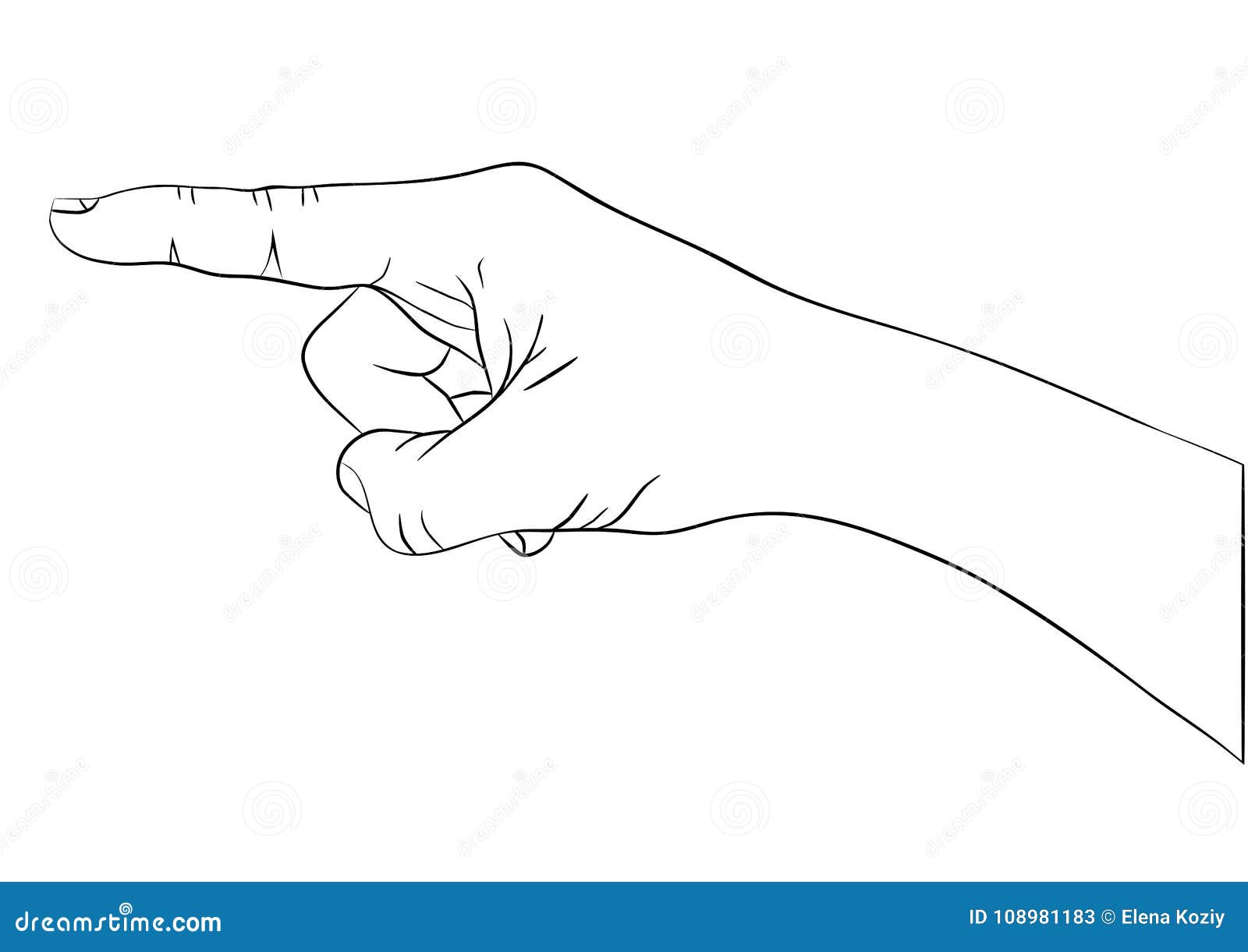 Hand with forefinger stock vector. Illustration of finger - 108981183
