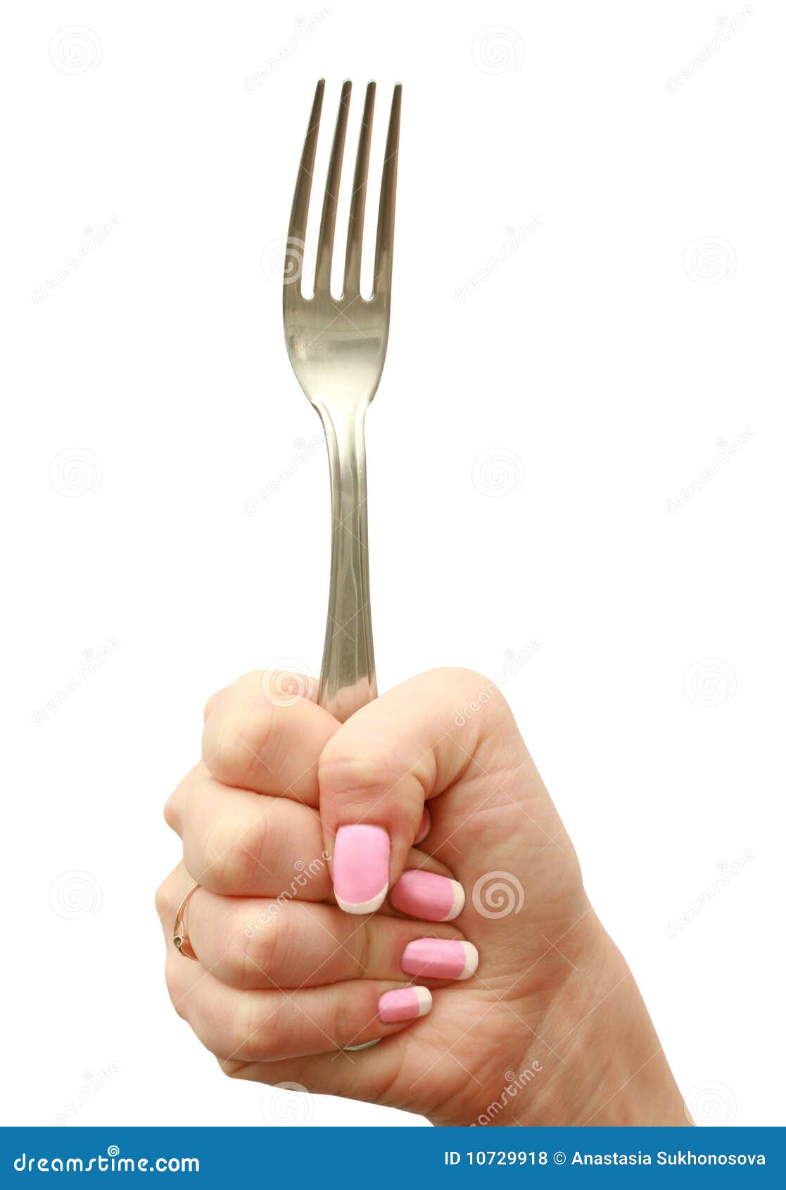 Hand with a fork stock photo. Image of hungry, poking - 10729918