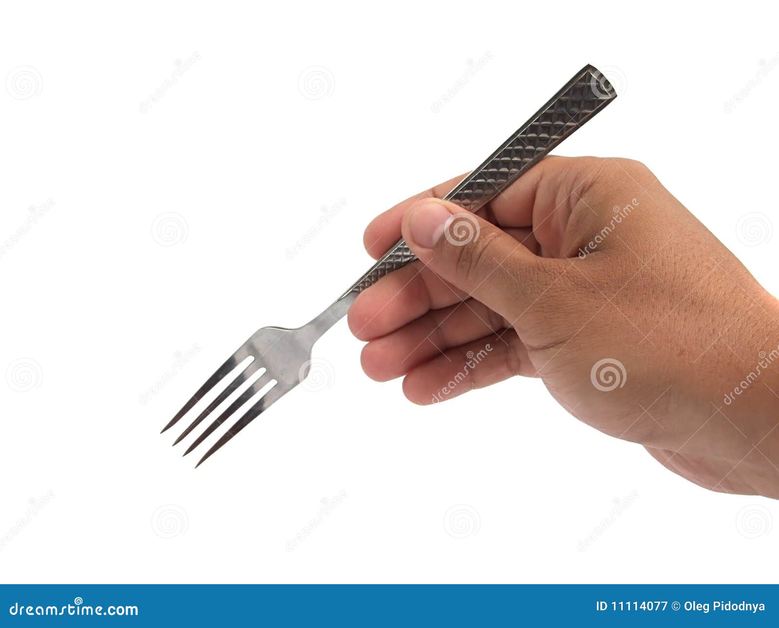 Hand with fork stock image. Image of isolated, human - 11114077