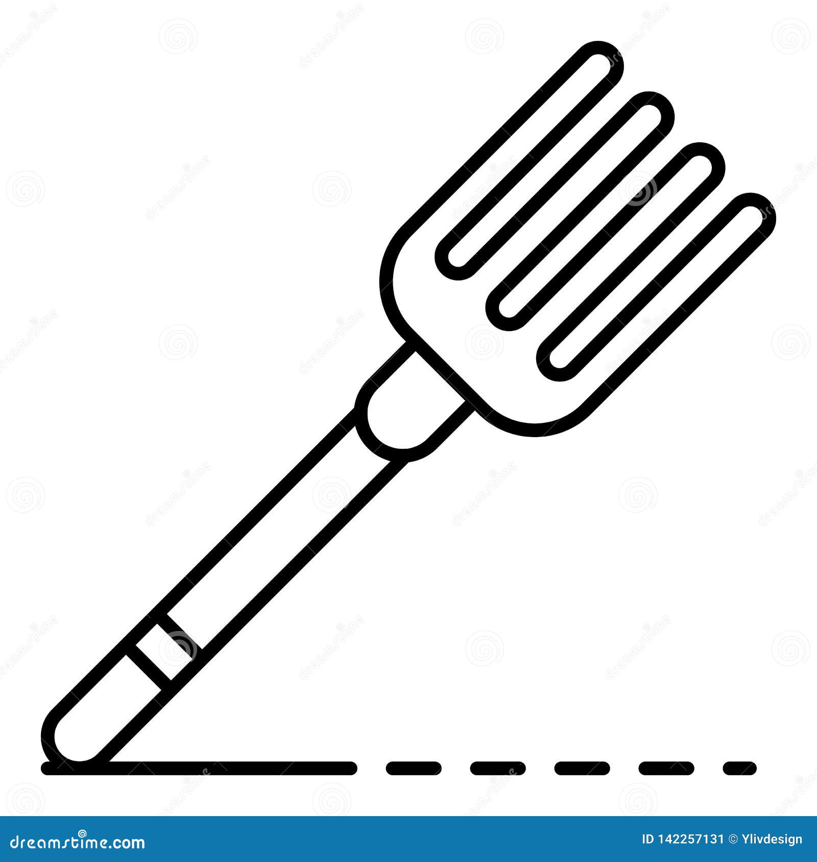 Hand Fork Icon, Outline Style Stock Vector - Illustration of eating ...