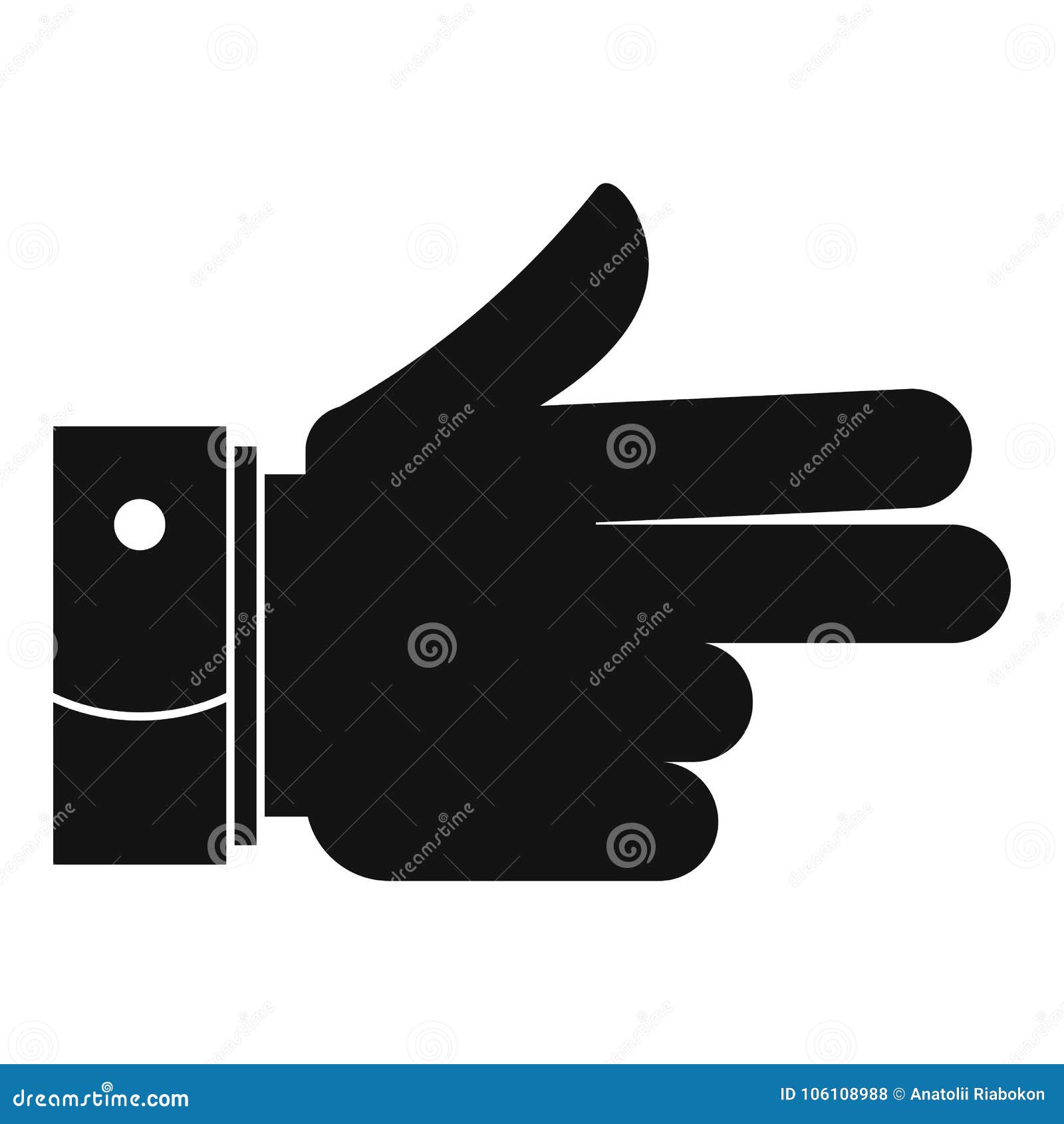 Hand Forward Icon, Simple Black Style Stock Vector - Illustration of ...