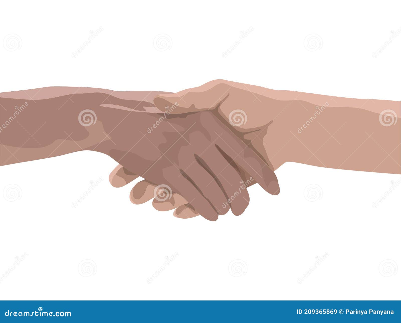 Hand of Friendship Powerful of Teamwork Stock Illustration ...