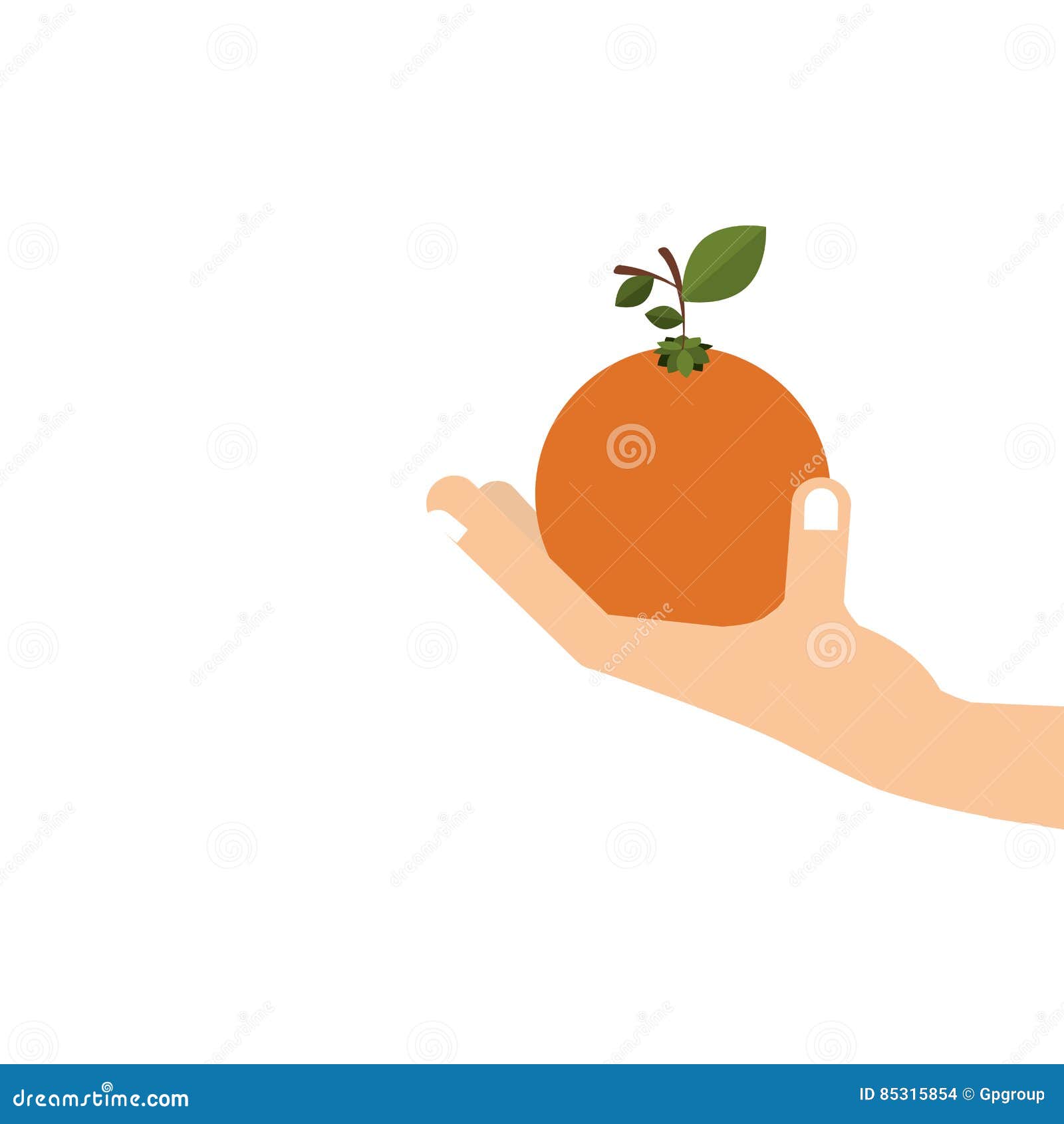 Hand with fruit stock illustration. Illustration of product - 85315854