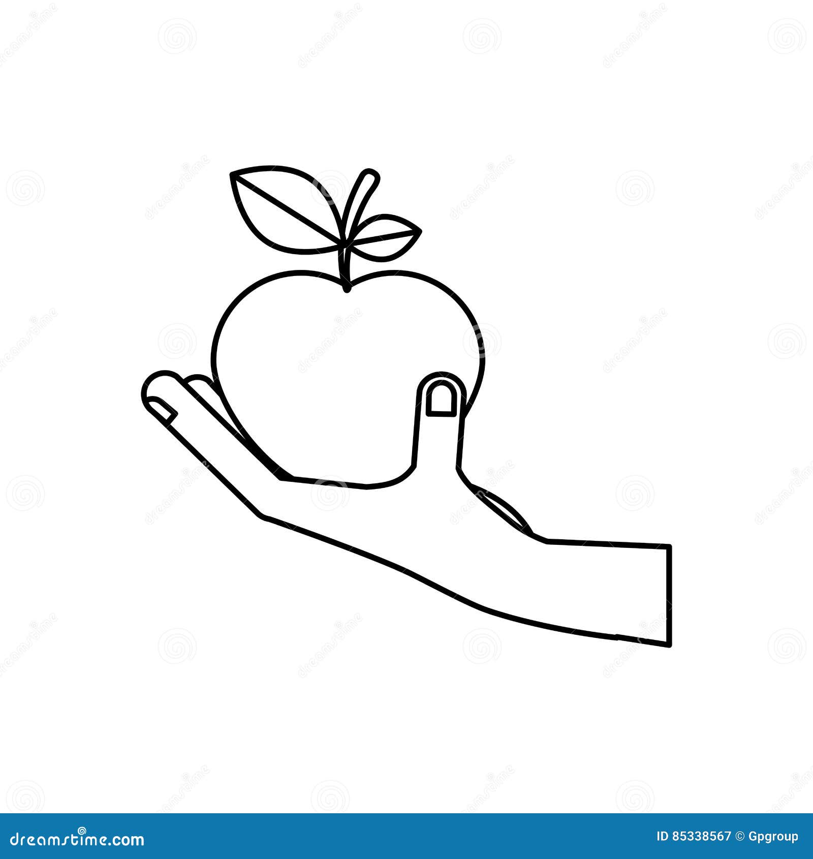 Hand with fruit stock illustration. Illustration of organic - 85338567