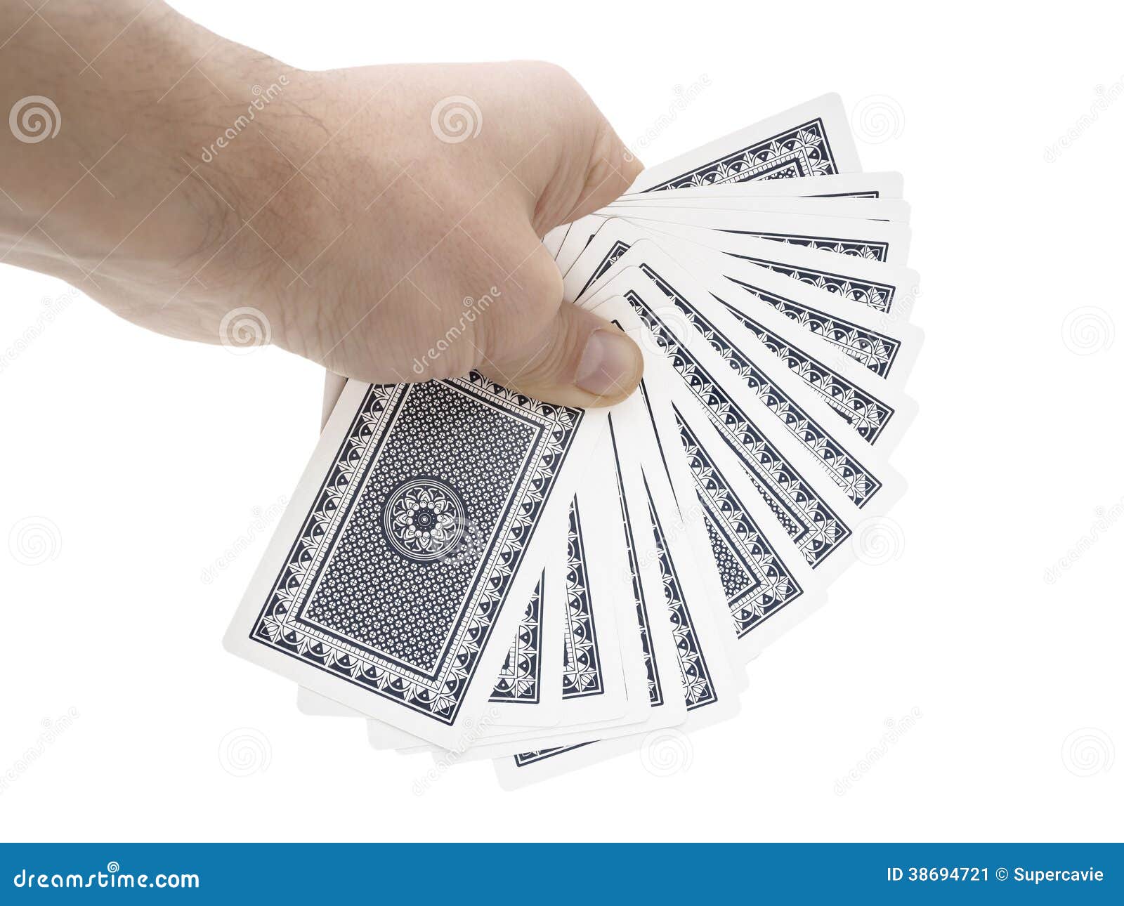 Hand full of cards stock image. Image of isolated, hand - 38694721