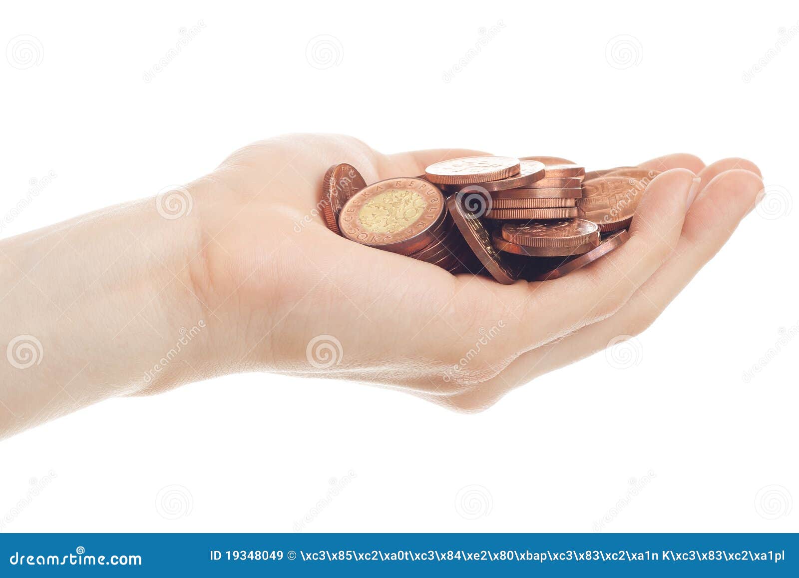 Hand full of coins stock image. Image of cash, ideas - 19348049