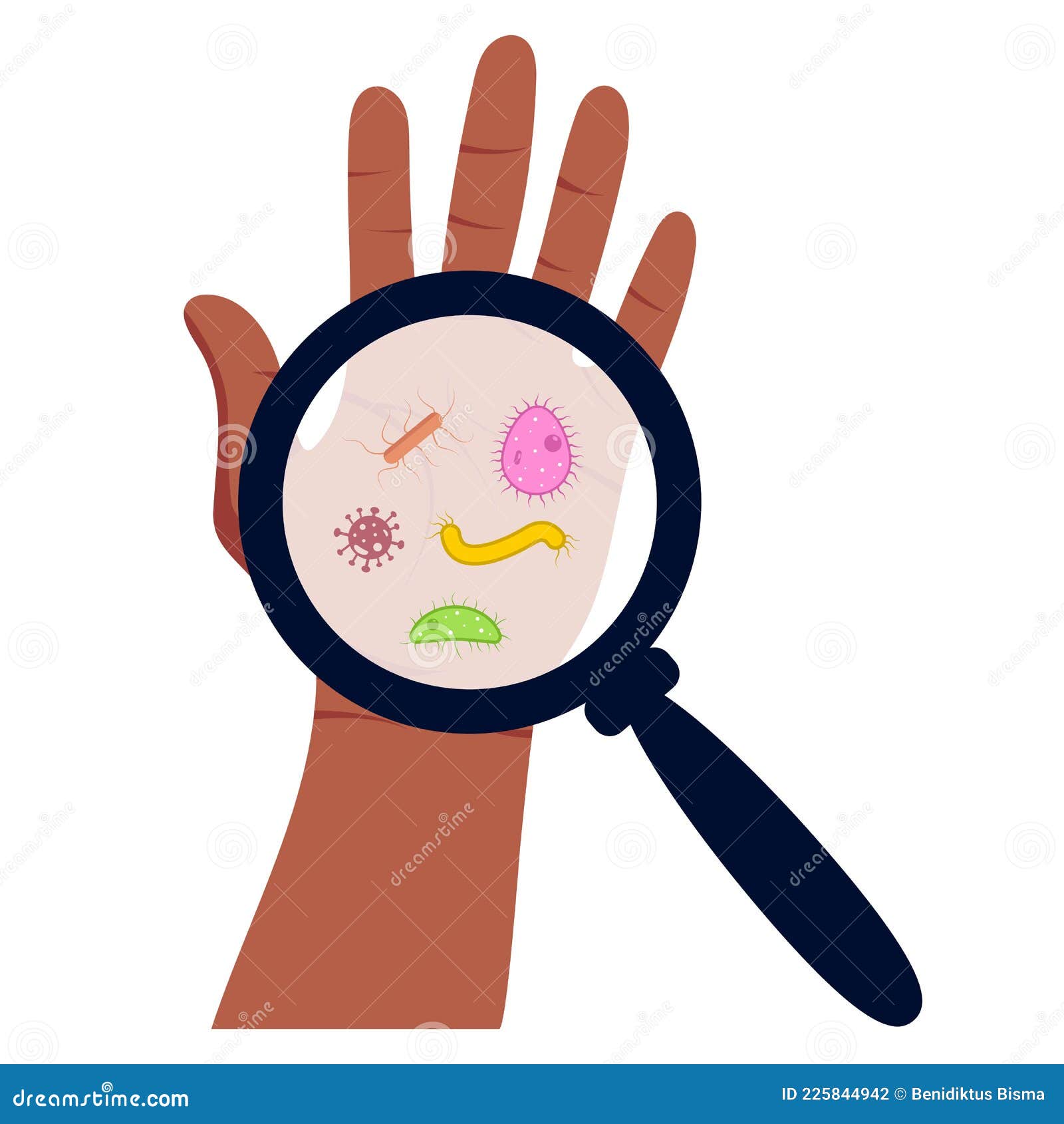 Bacteria On Hands Cartoon