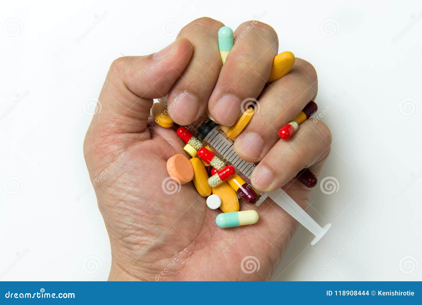 Hand full of pills stock photo. Image of handful, dose - 118908444