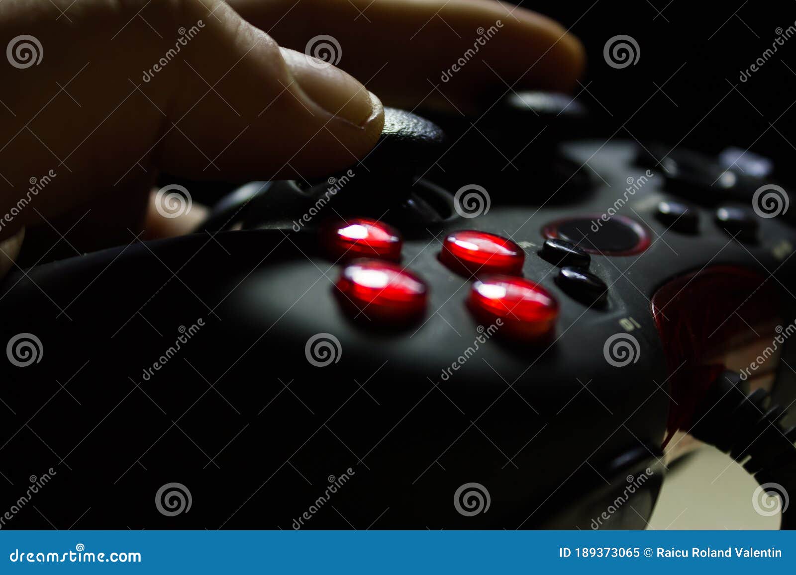 Hand Using Gamepad in the Dark Stock Image - Image of concept ...