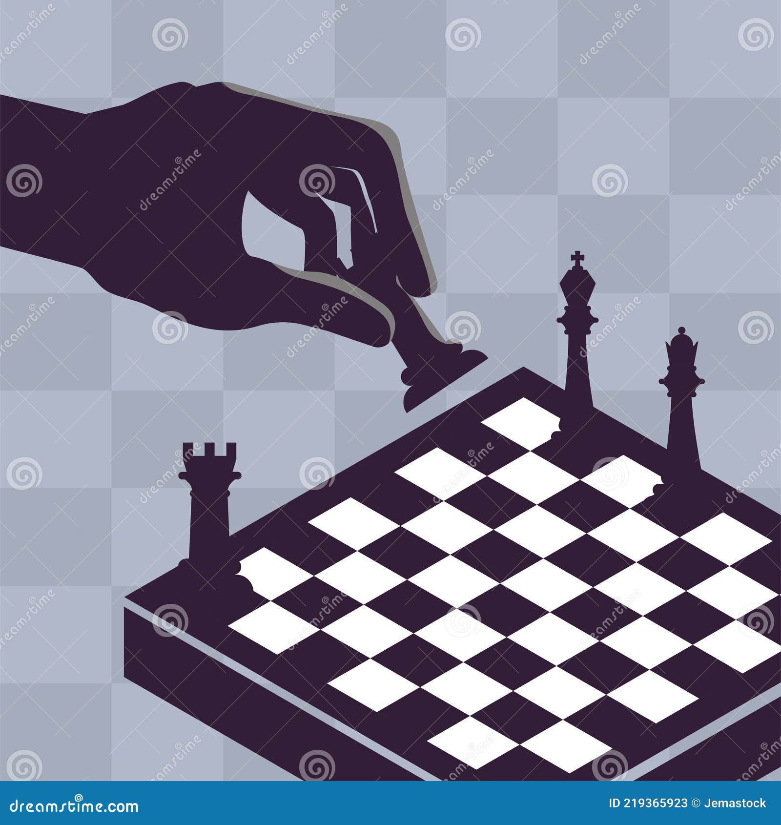 Hand gaming chess stock vector. Illustration of ability - 219365923
