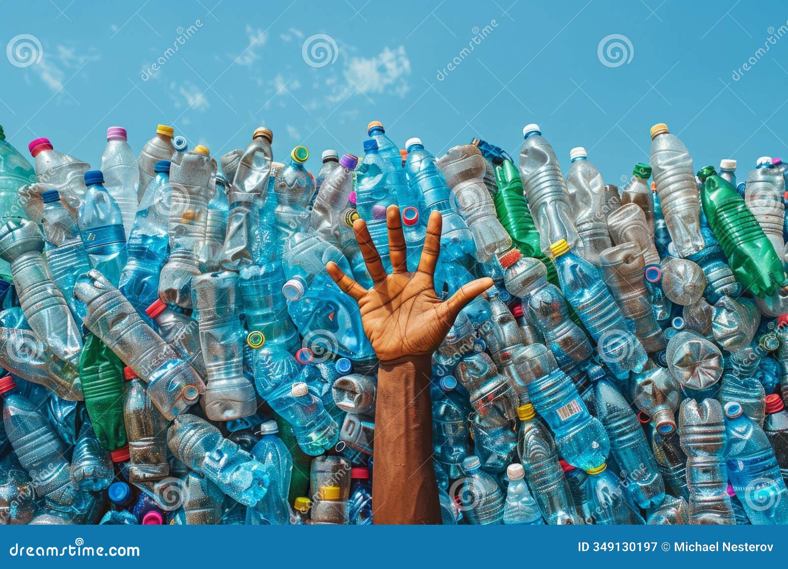 Hand in Garbage, Environmental Pollution and Recycling Stock Image ...