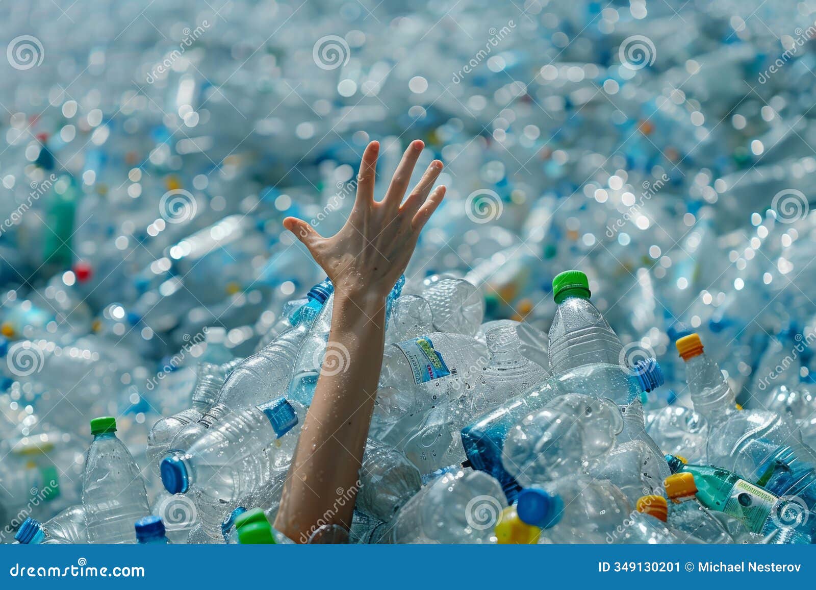 Hand in Garbage, Environmental Pollution and Recycling Stock Image ...