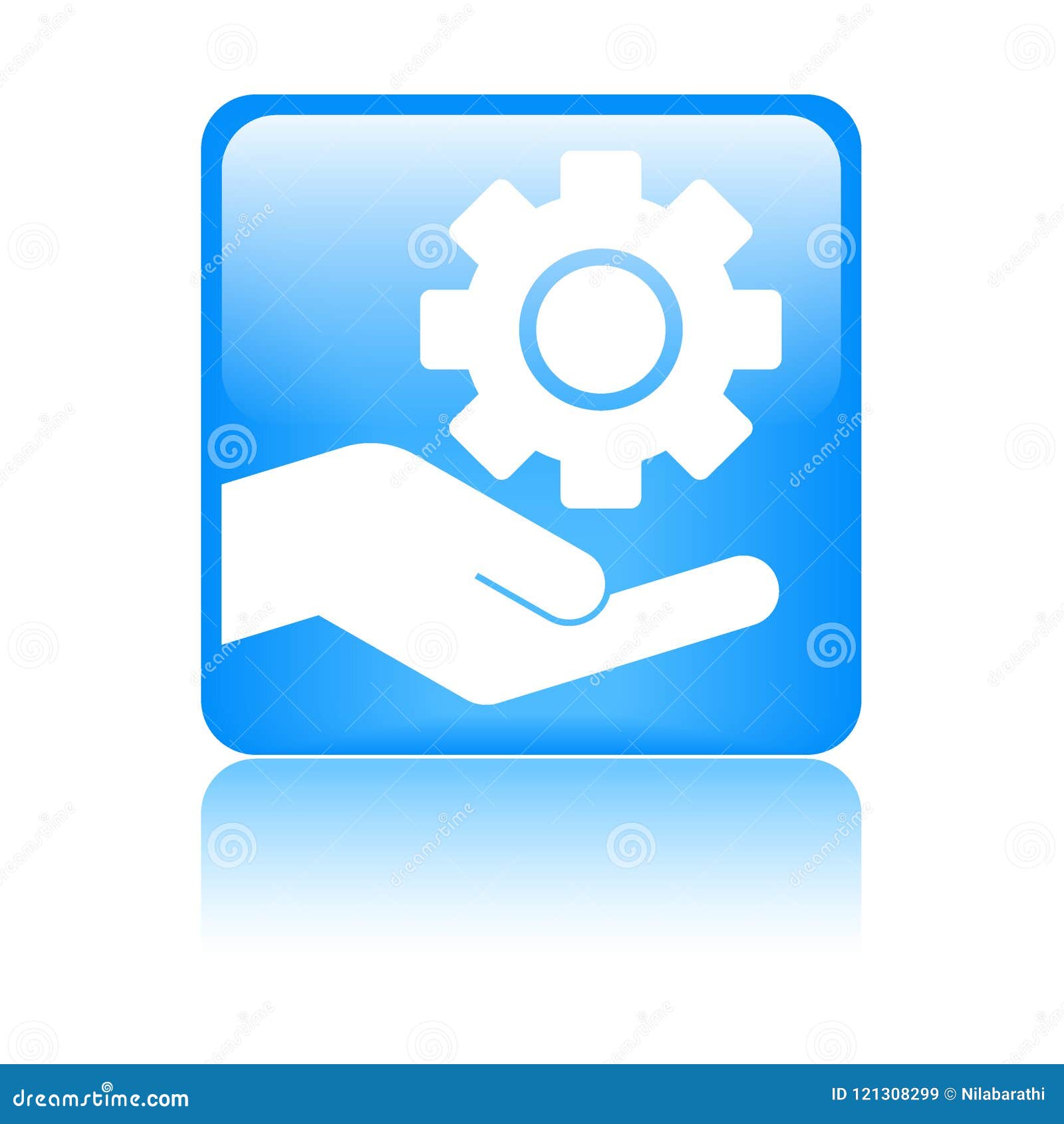 Hand gear button logo stock illustration. Illustration of elements ...