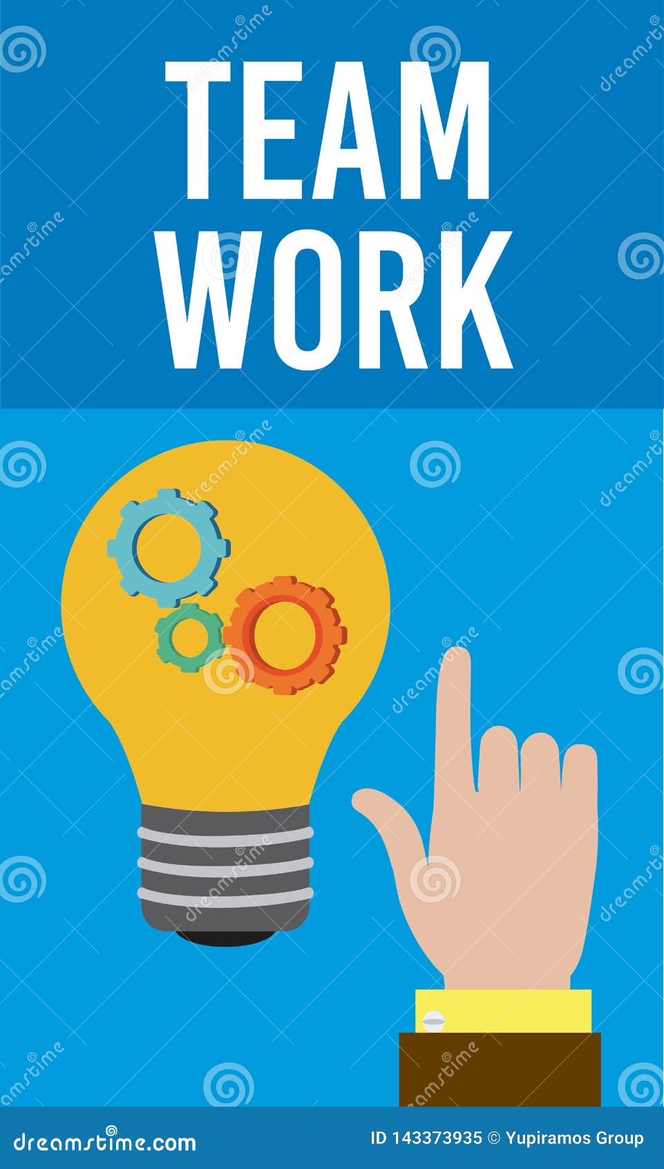 Teamwork and support stock vector. Illustration of bulb - 143373935