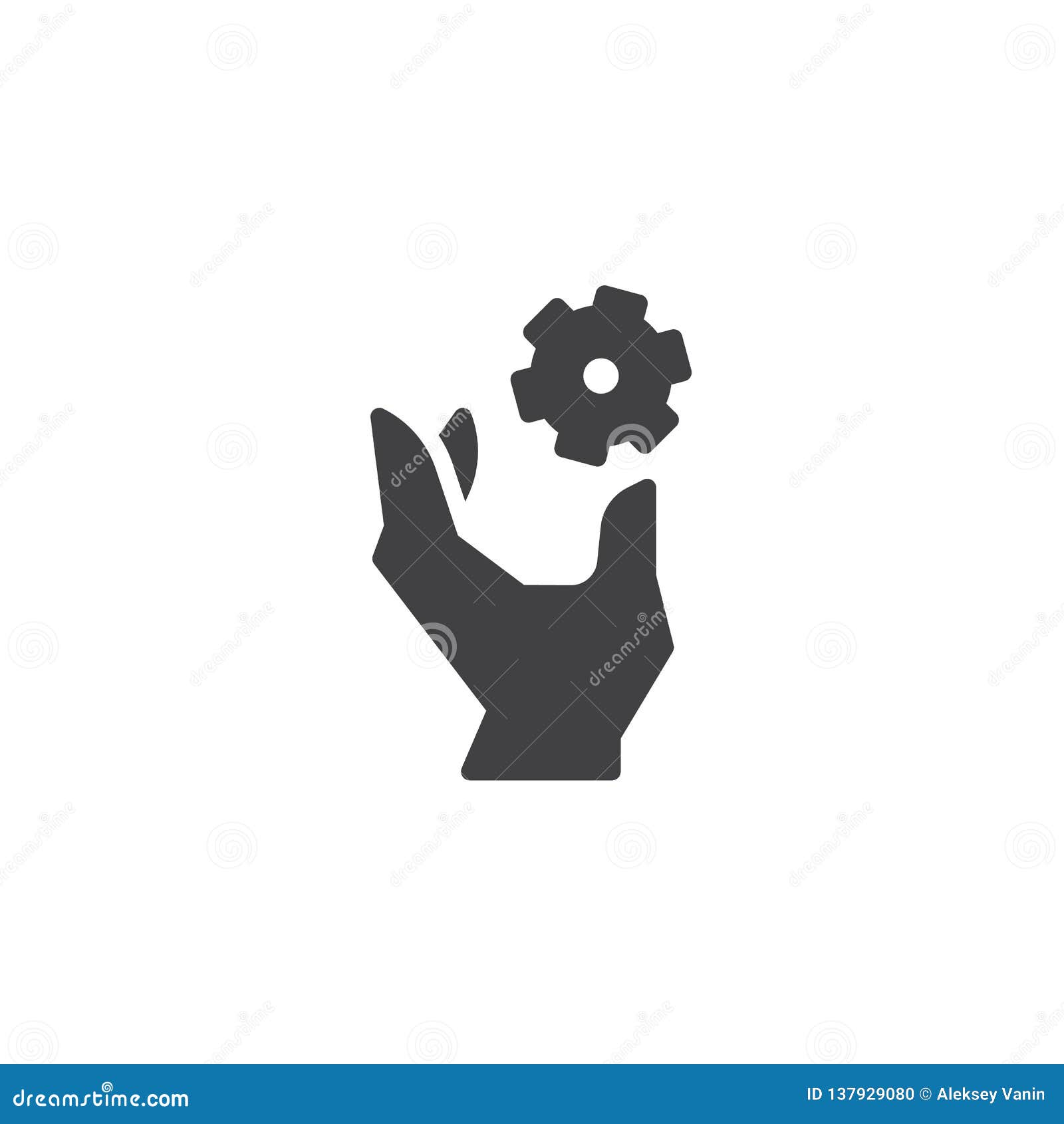 Hand and gear vector icon stock vector. Illustration of graphics ...