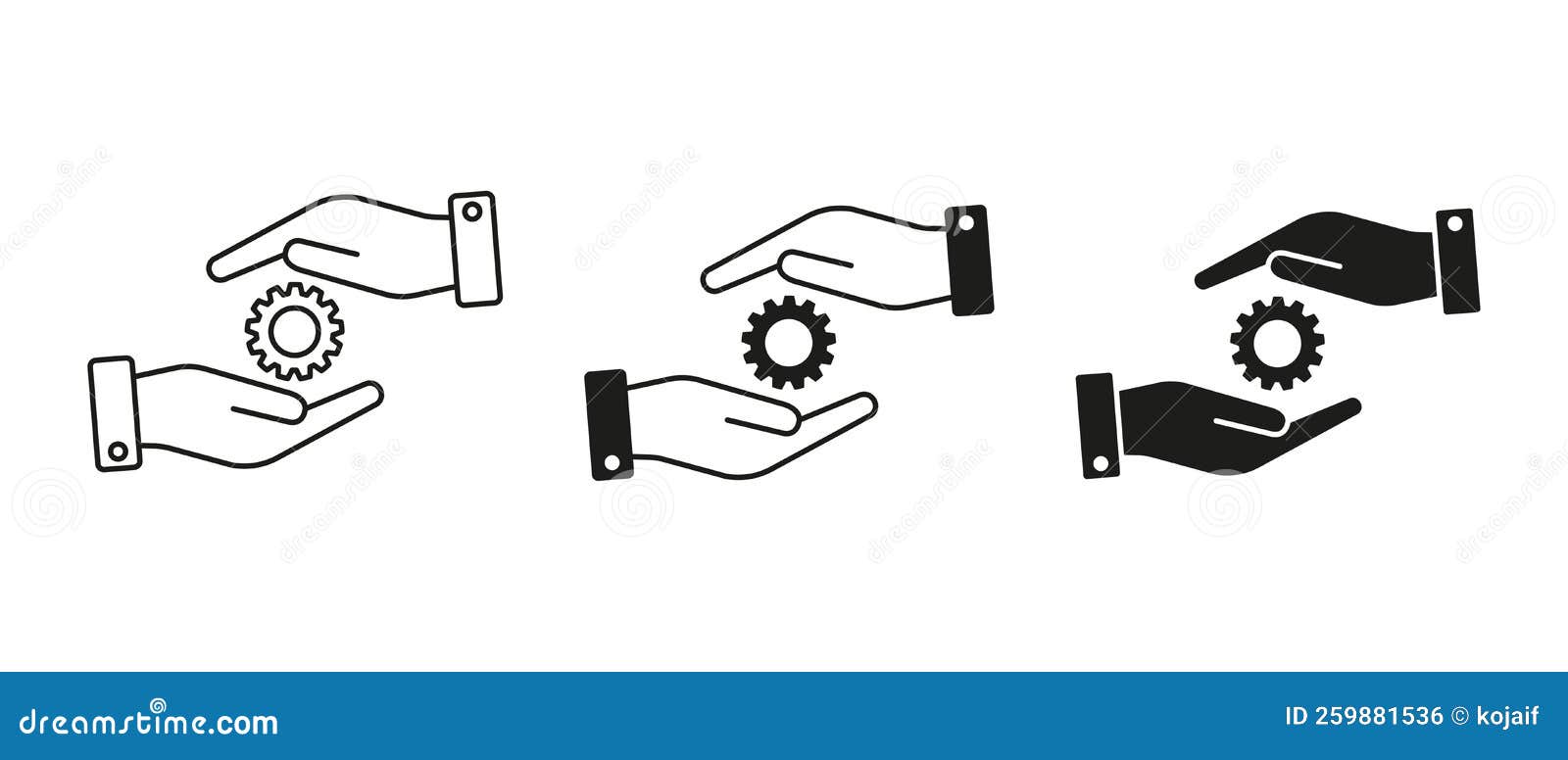 Hand with Gear Vector Icon. Symbols Associated with Configure, Engineer ...
