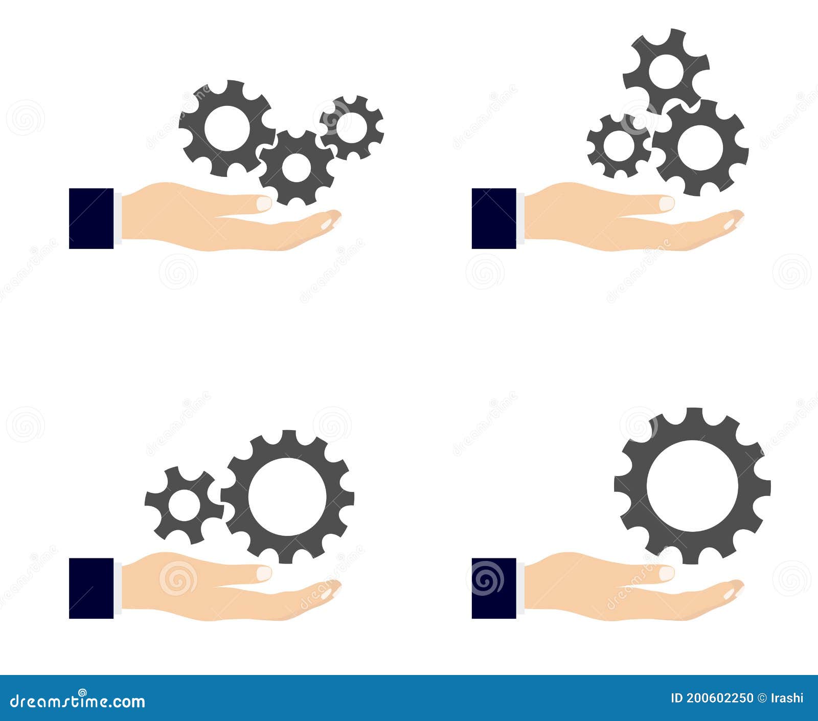 Hand and gears stock vector. Illustration of mechanism - 200602250
