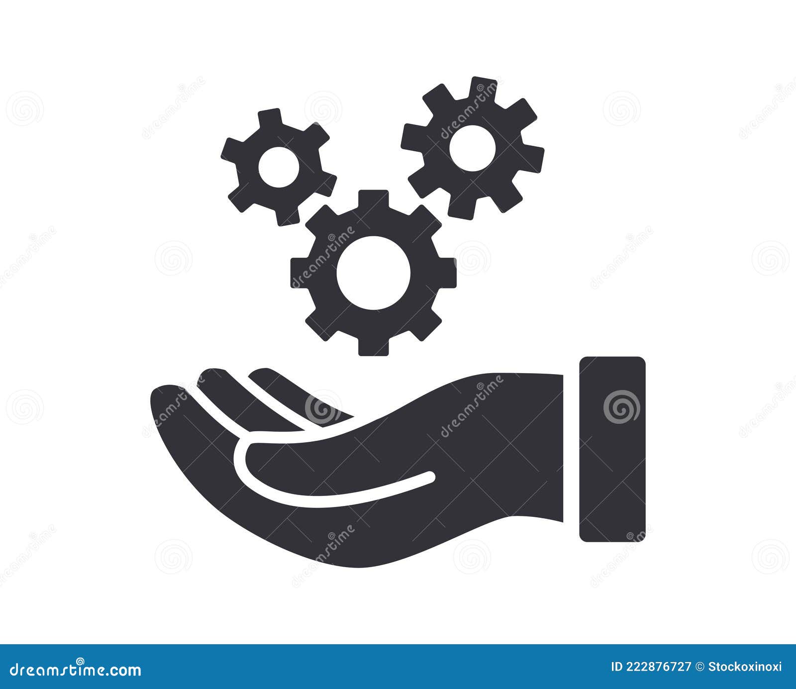 Hand with Gears Symbol Vector Icon Stock Vector - Illustration of ...