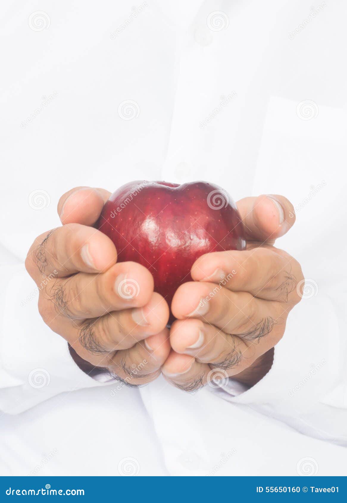 Hand geben Apfel stockfoto. Bild von gesund, hände, frech - 55650160