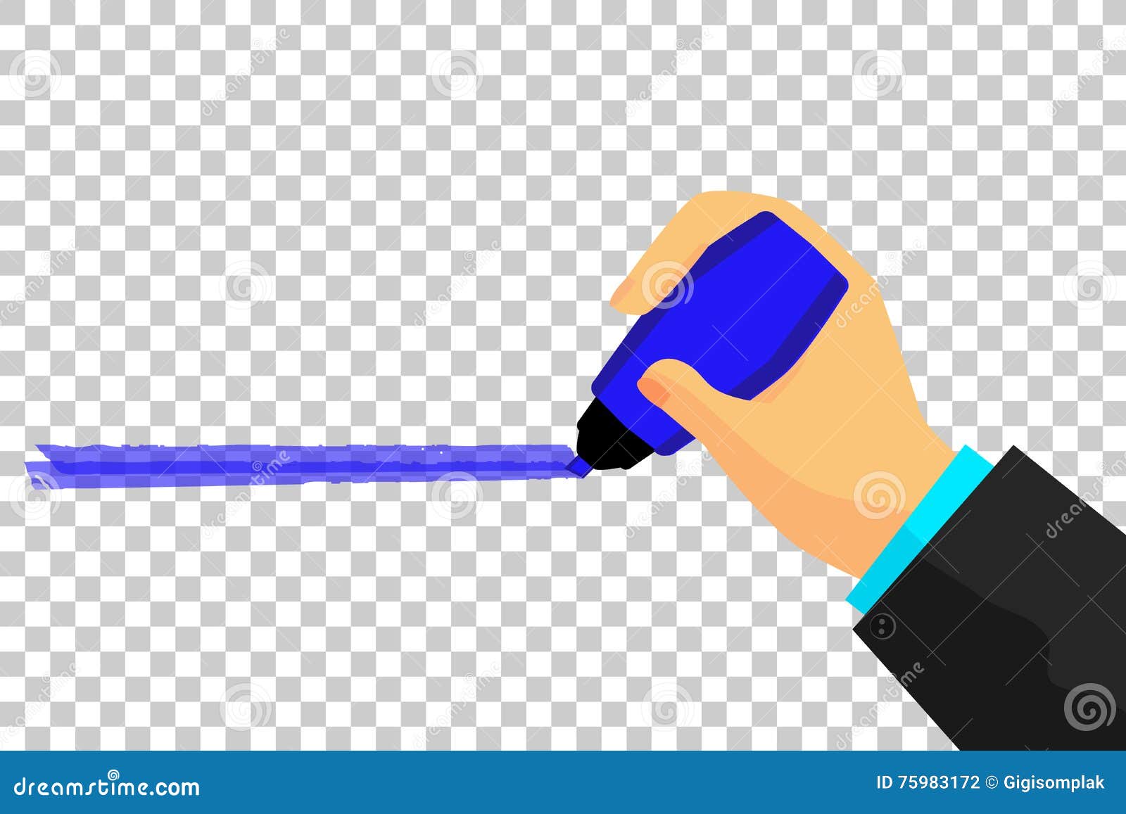 Hand Geben Ein Blaues Kennzeichen Vektor Abbildung - Illustration von ...