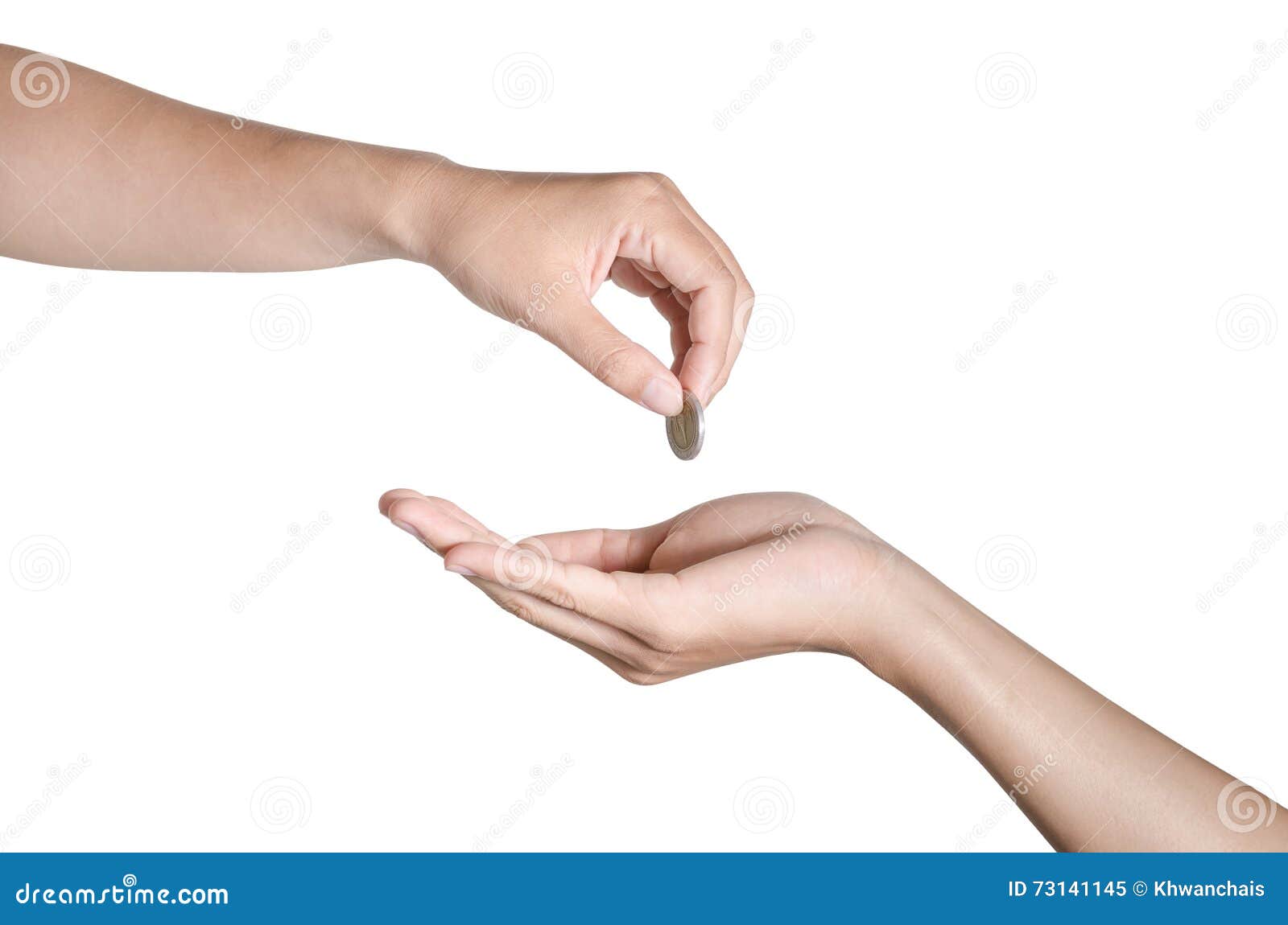 Hand Geben Geld Auf Weißem Hintergrund Stockbild - Bild von ...