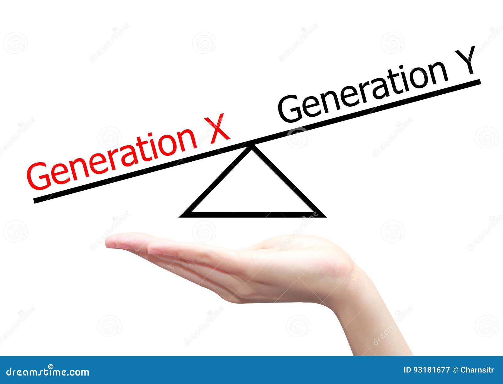 Hand with Generation X and Y Concept Stock Illustration - Illustration ...