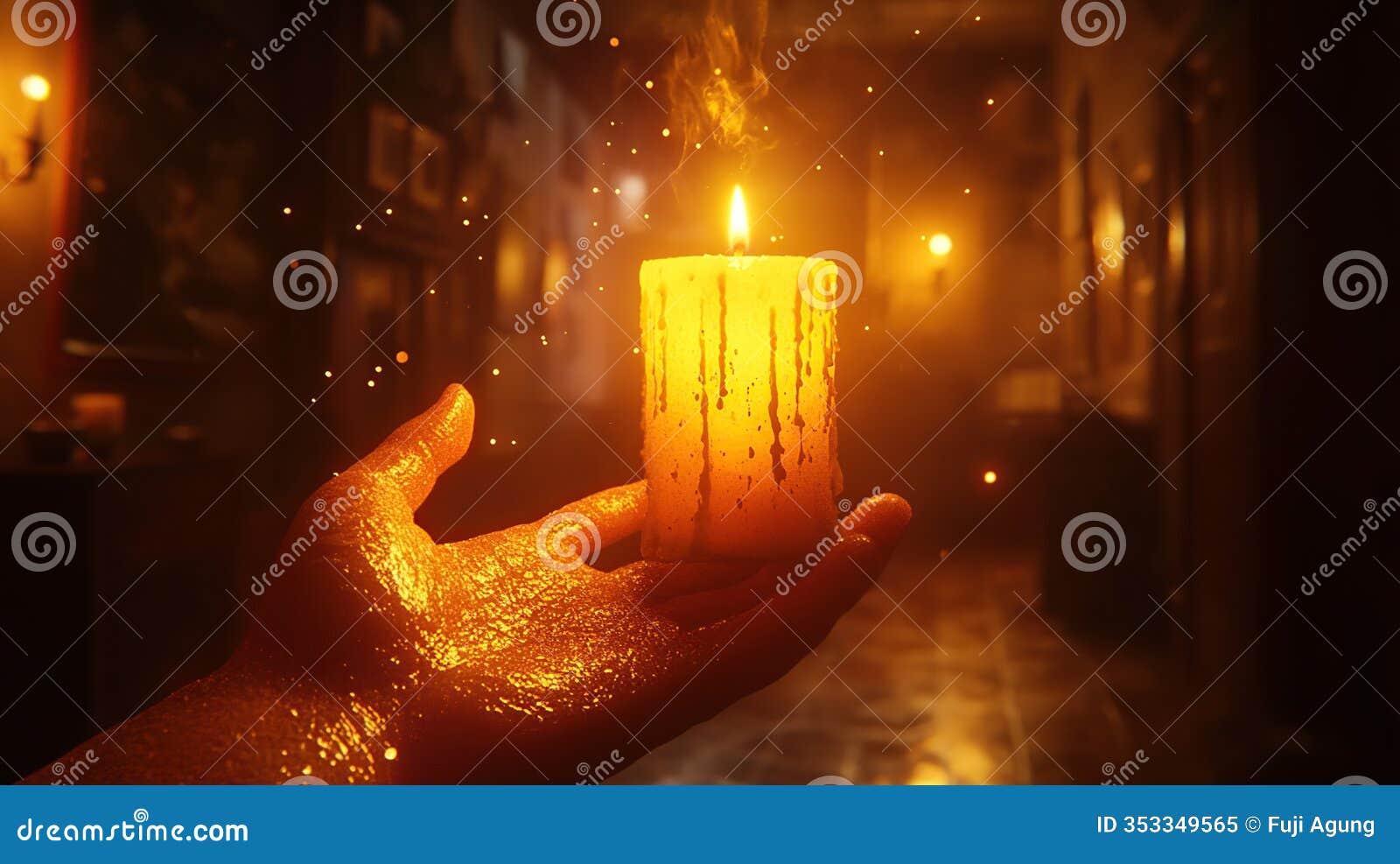 A Dimly Lit Room With An Empty White Wall Stock Image | CartoonDealer ...