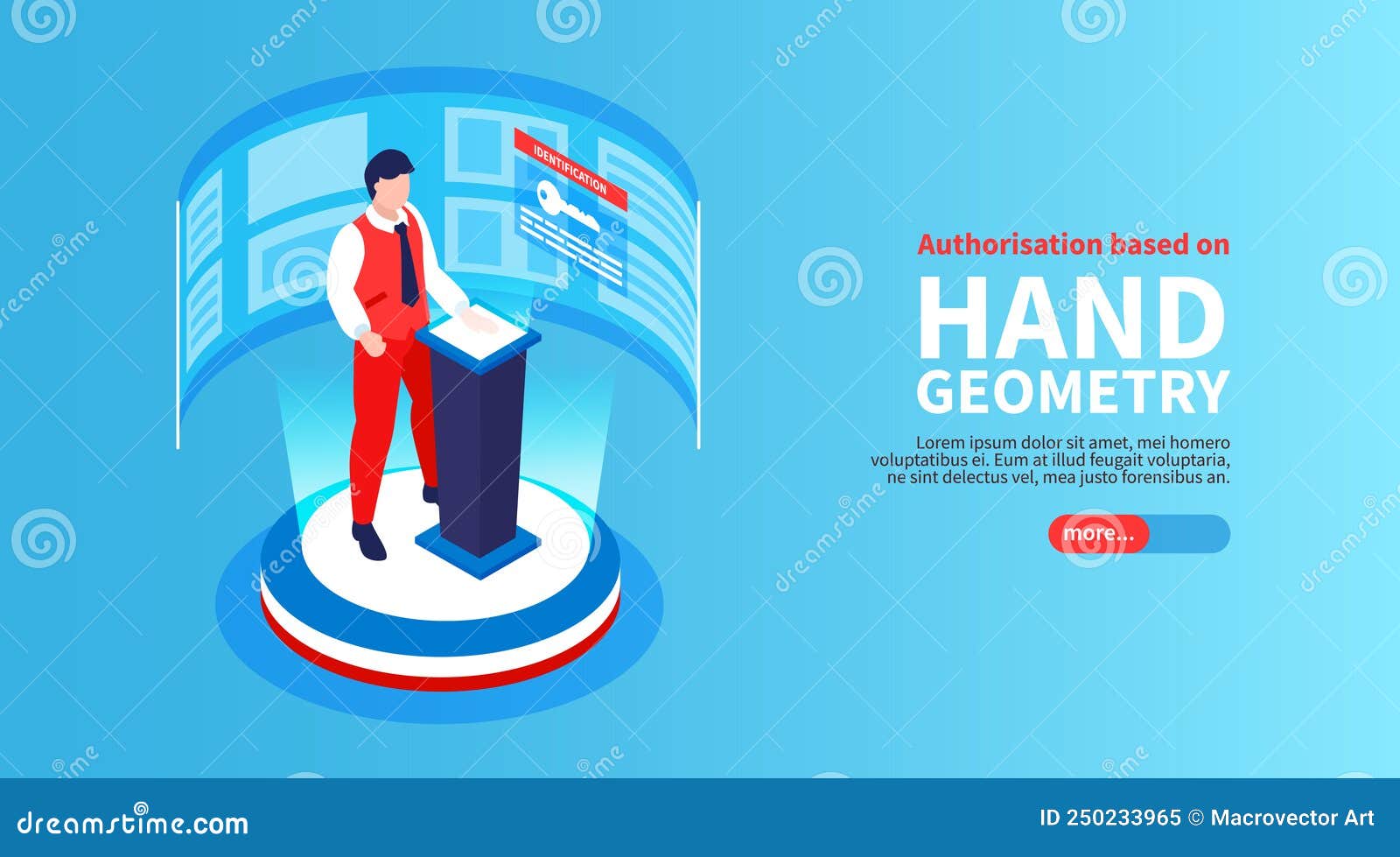 Hand Geometry Analysis Composition Stock Vector - Illustration of ...
