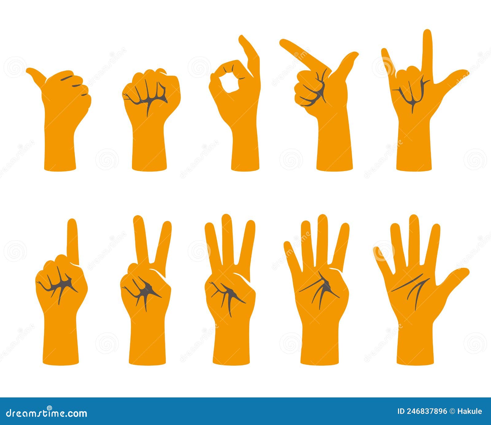 Gesticulate Signs Set With Deaf And Dumb Gestures And Body Language ...